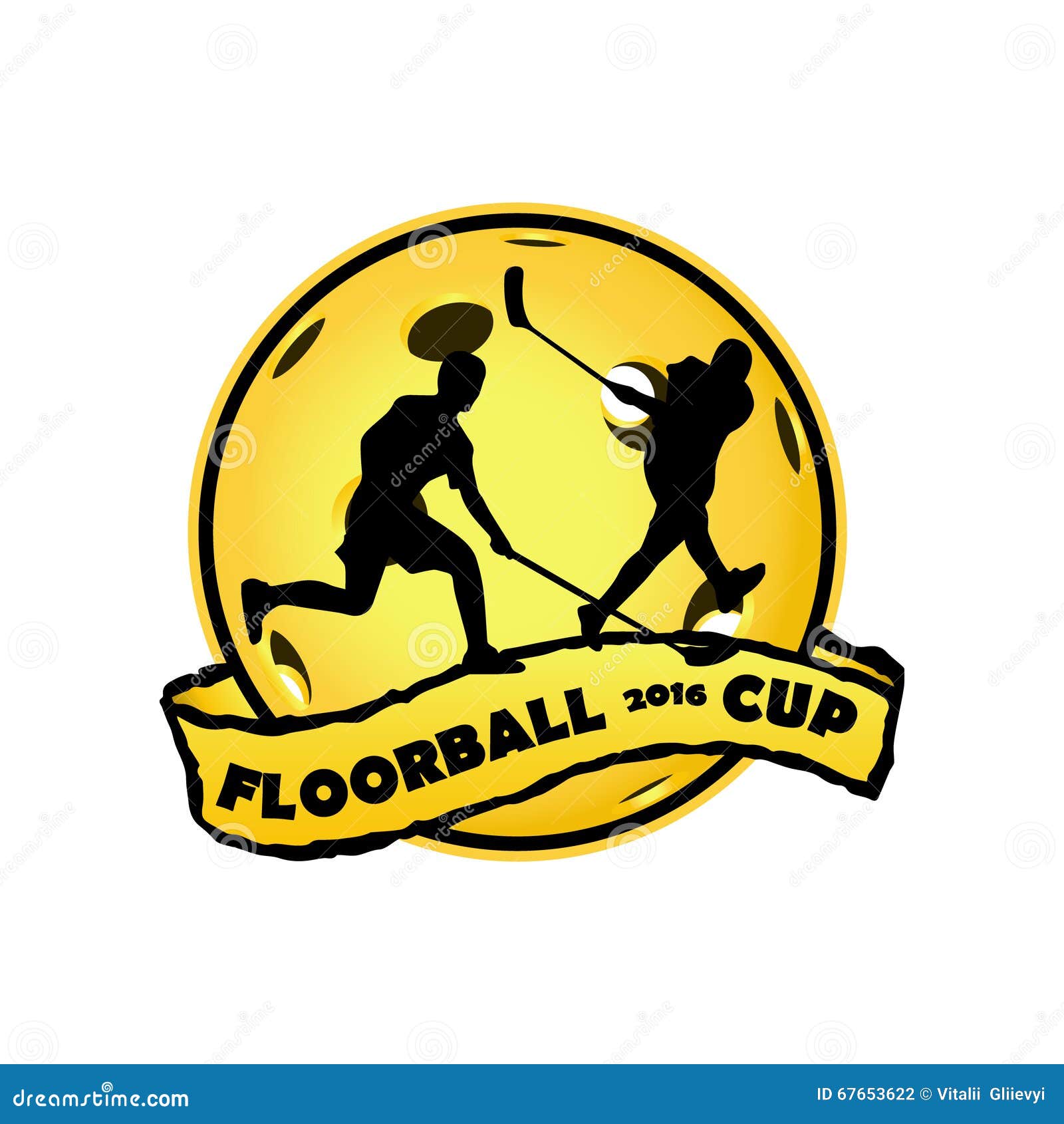 Florbal Logo Floorball Logo The Team And The Cup Stock Vector