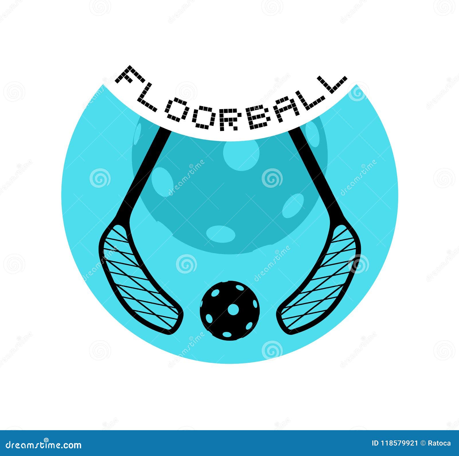 Floorball sport design stock vector. Illustration of sticks - 118579921