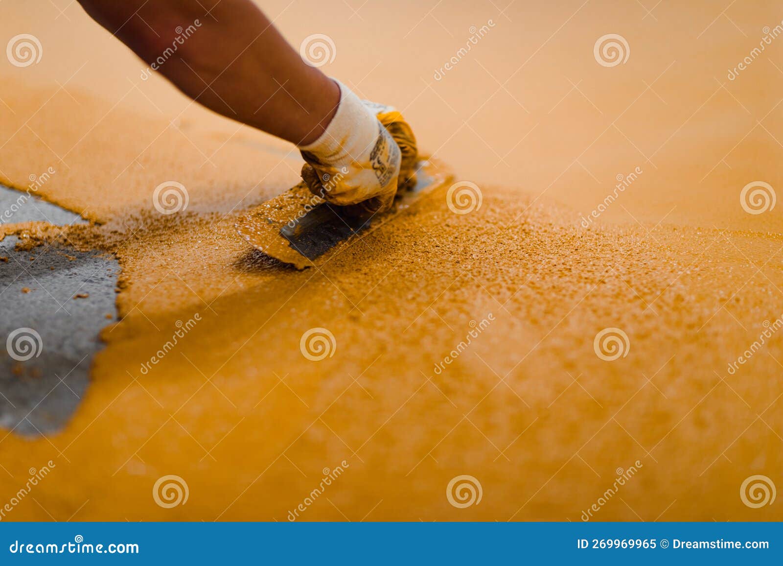 Flooring Applicator Performs Painting Works with Polyurethane Epoxy ...