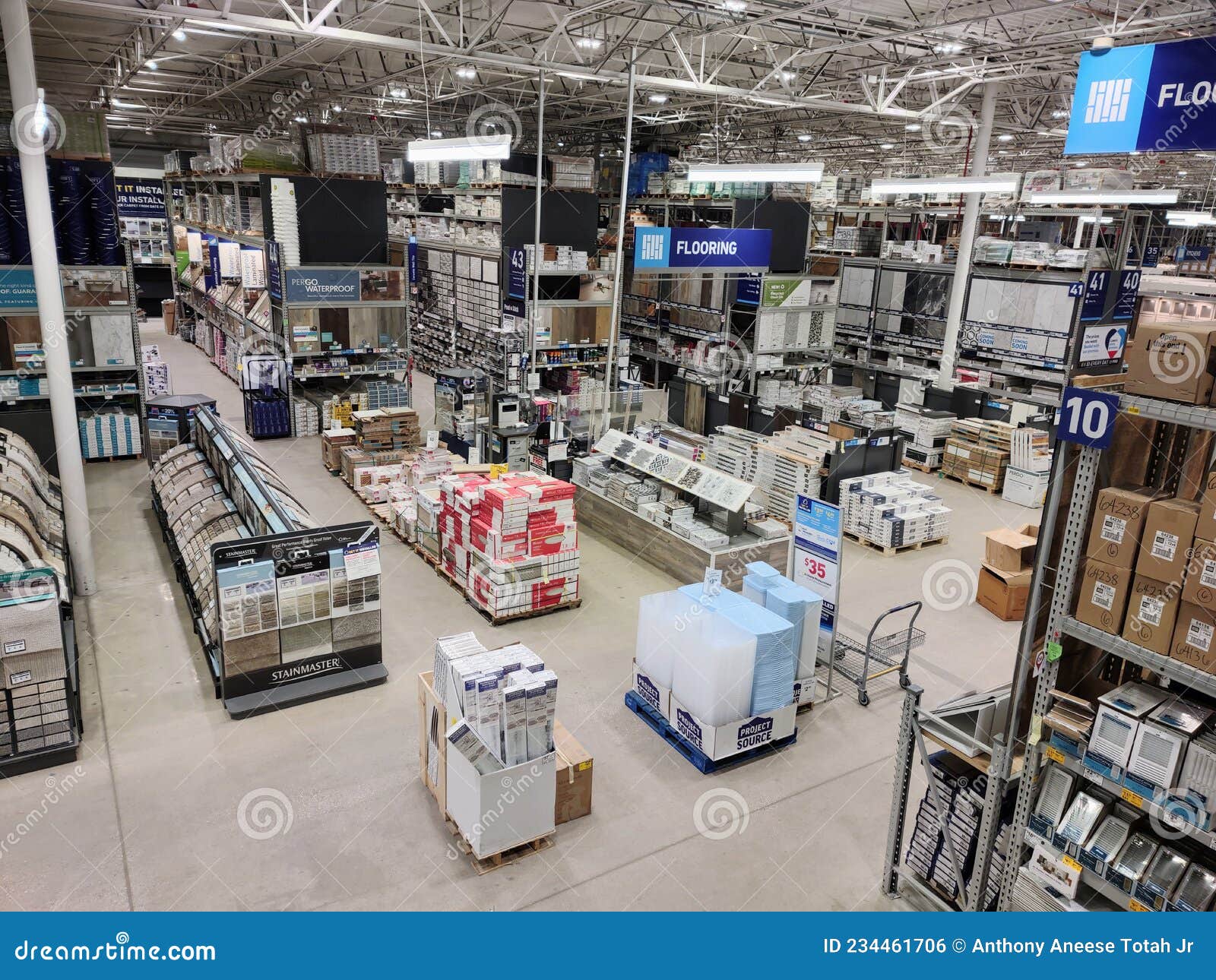 Flooring Area from a High Vantage Point in an Hardware Store Editorial ...