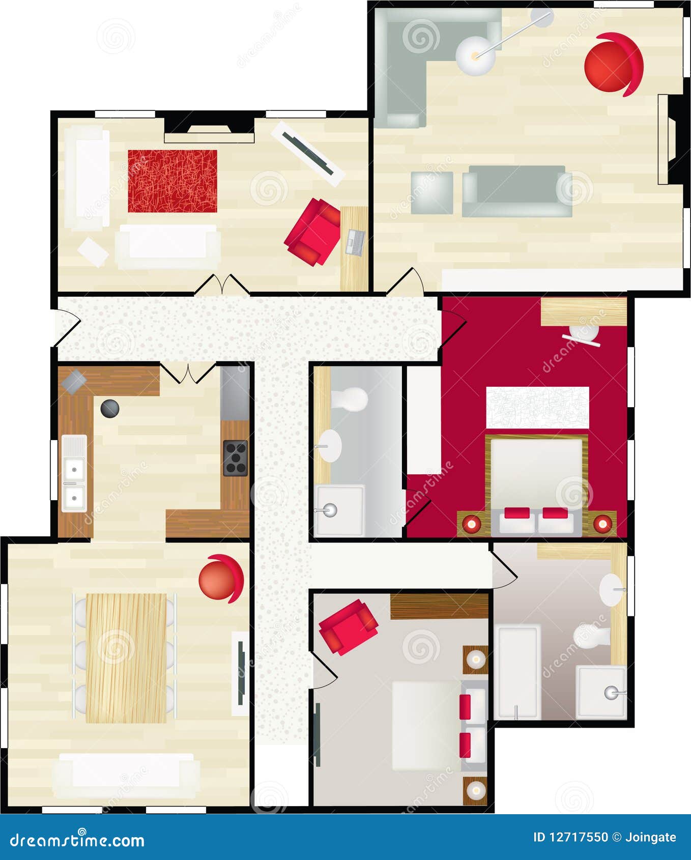 Floorplan stock vector. Illustration of architecture - 12717550