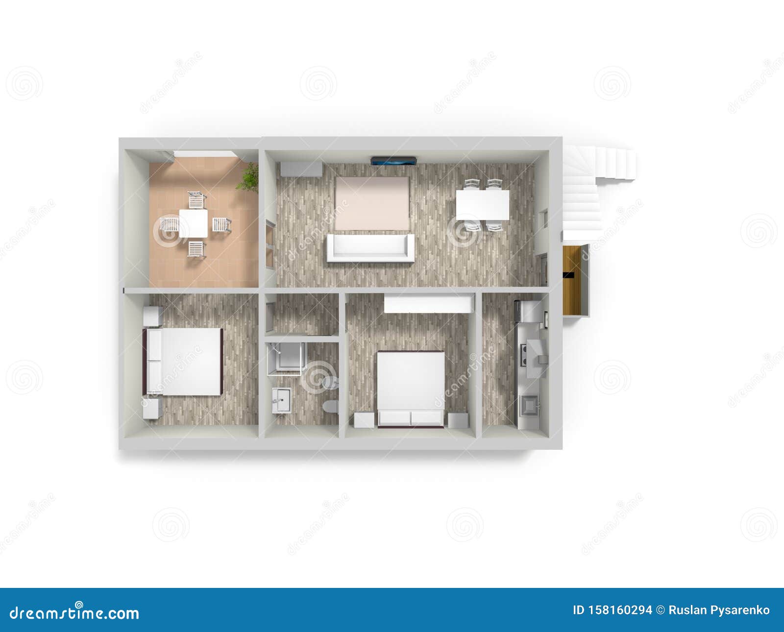 Floorplan 3d. Floor Plan. Color Floor Plans 3d Stock Illustration ...