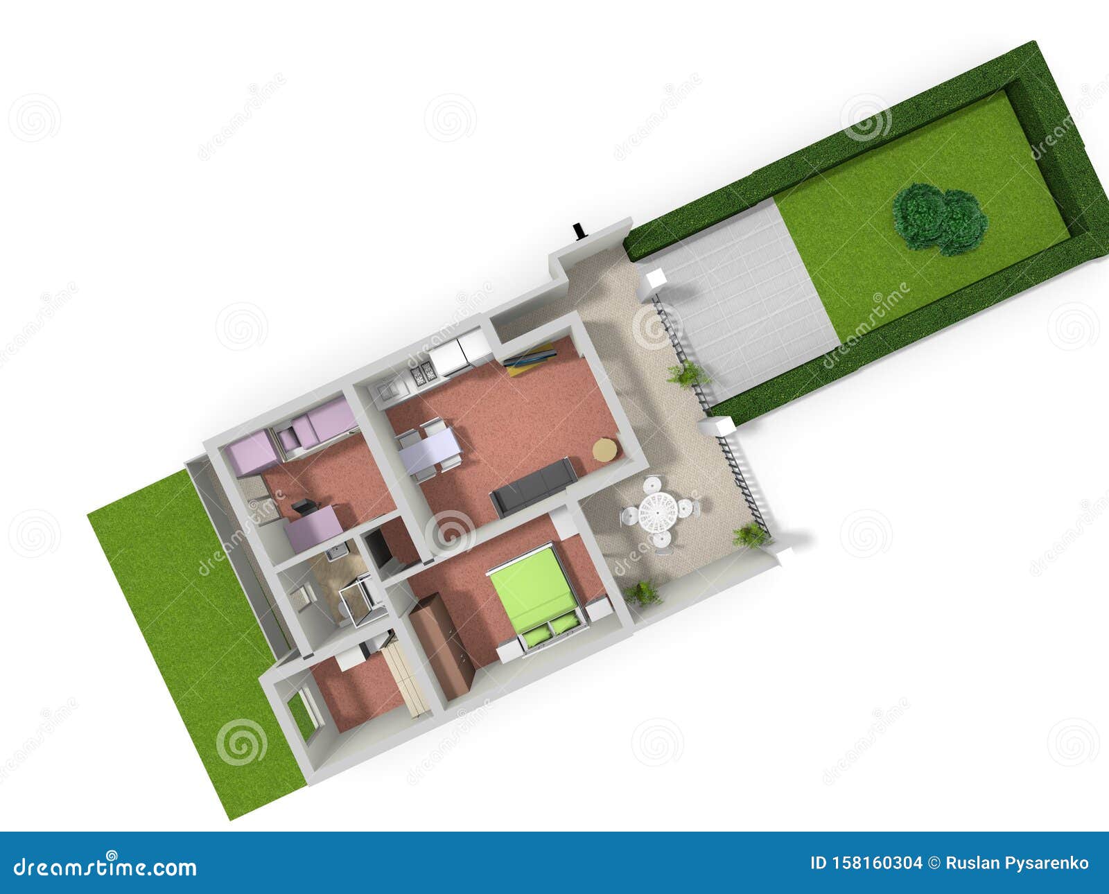 Floorplan 3d. Floor Plan. Color Floor Plans 3d Stock Illustration ...