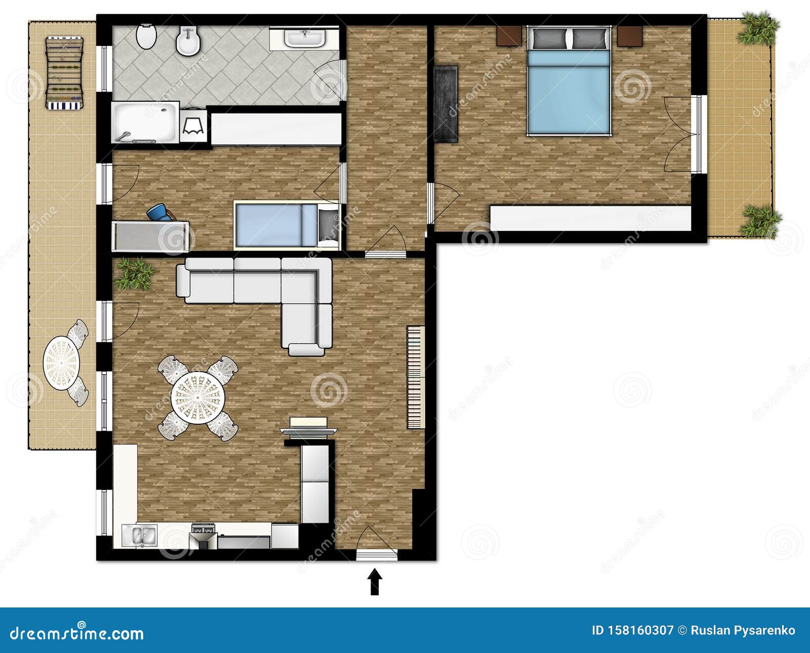 Floorplan 3d. Floor Plan. Color Floor Plans 3d Stock Illustration ...