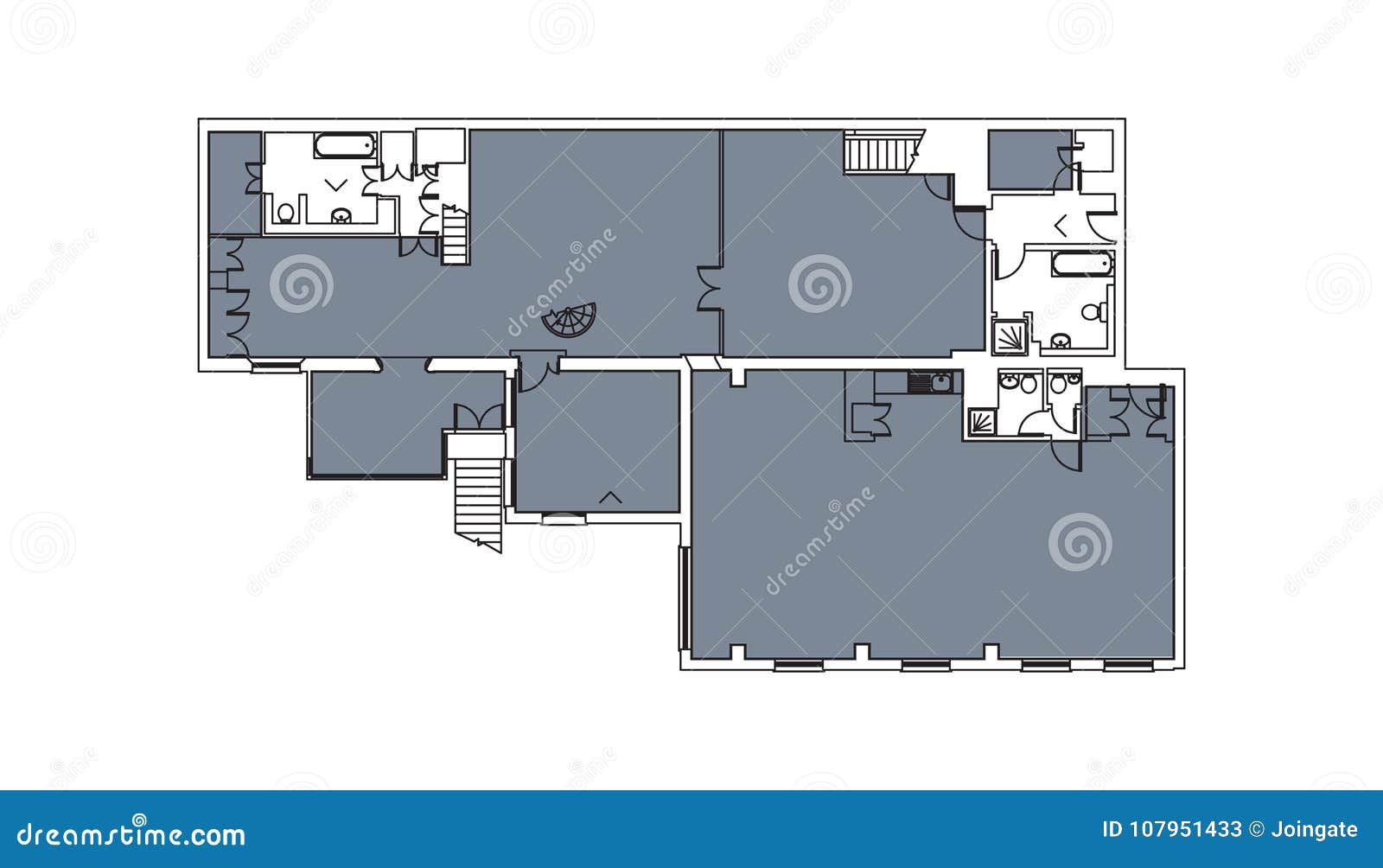 Generic Floorplan for Office or Home Space Stock Vector - Illustration ...