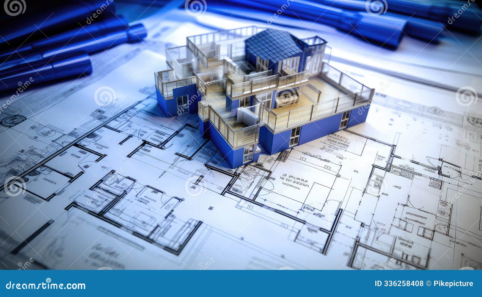 Floorplan house blueprints stock illustration. Illustration of design ...