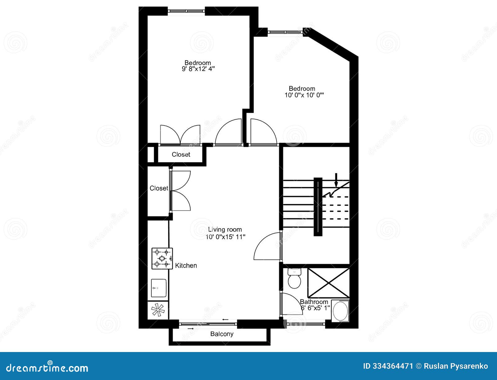 Floorplan For Marketing. Home Space. 2d Floor Plan Royalty-Free Stock ...