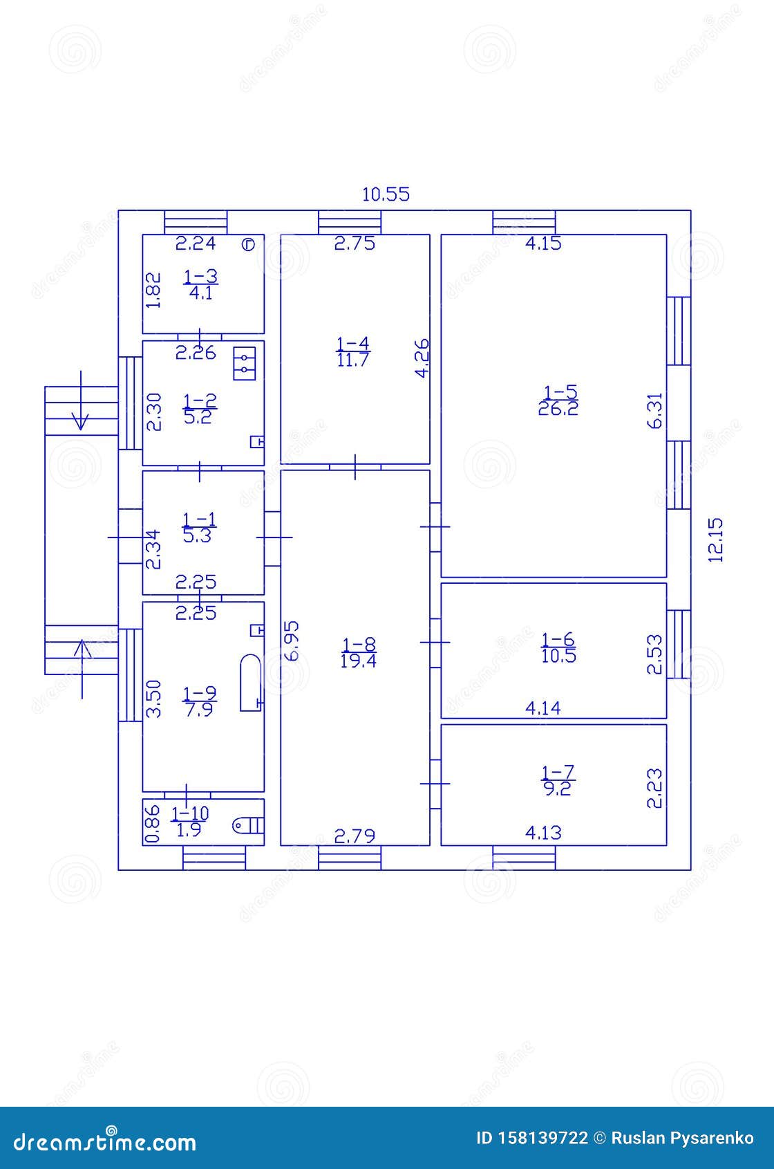 Floorplan. Set of Groundfloor Blueprints. Floor Plan. Stock ...