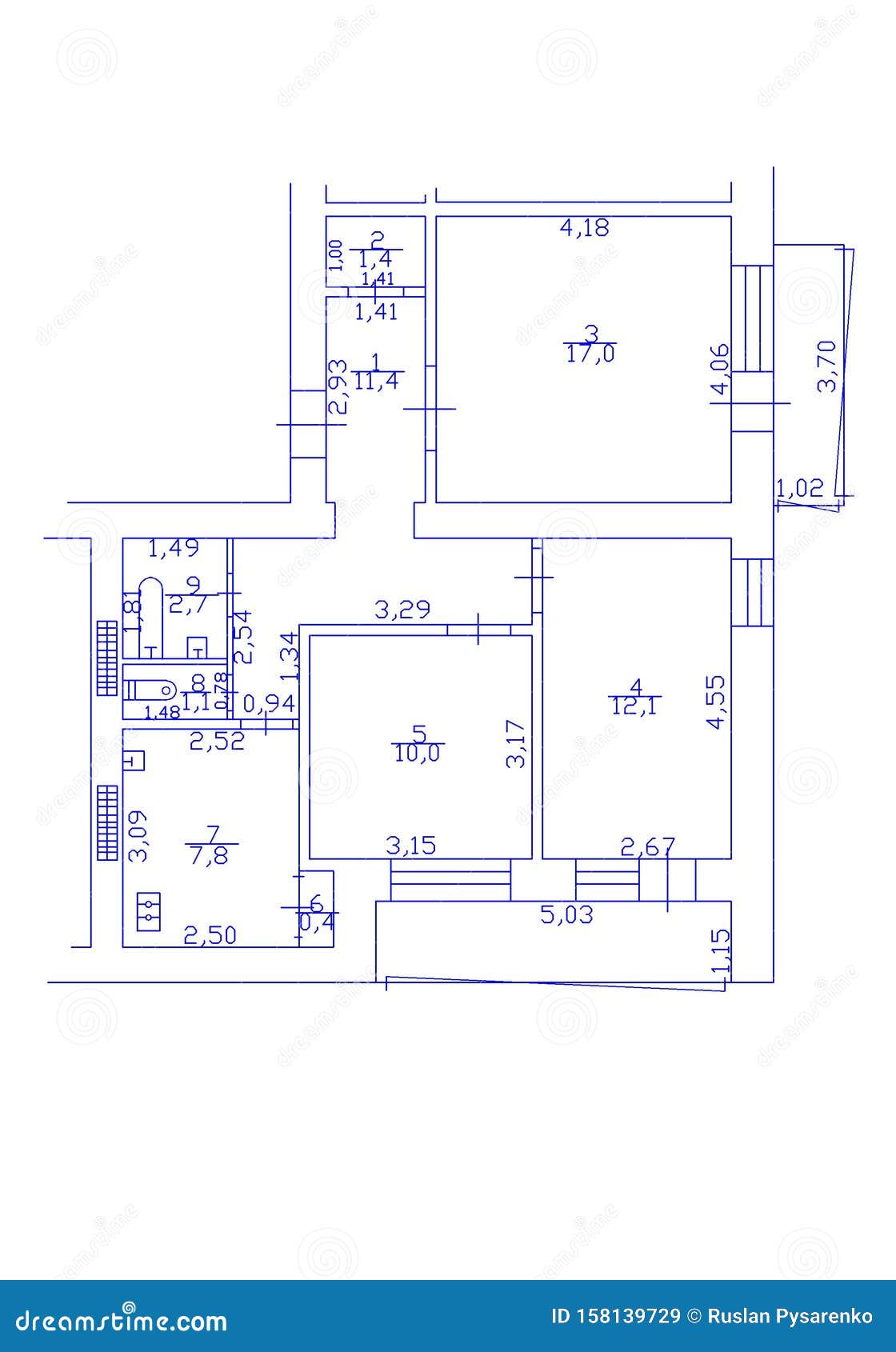Floorplan. Set of Groundfloor Blueprints. Floor Plan. Stock ...