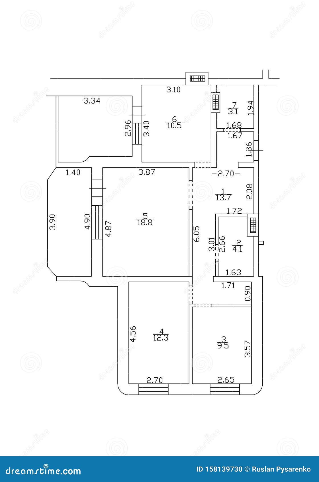Floorplan. Set of Groundfloor Blueprints. Floor Plan. Stock ...