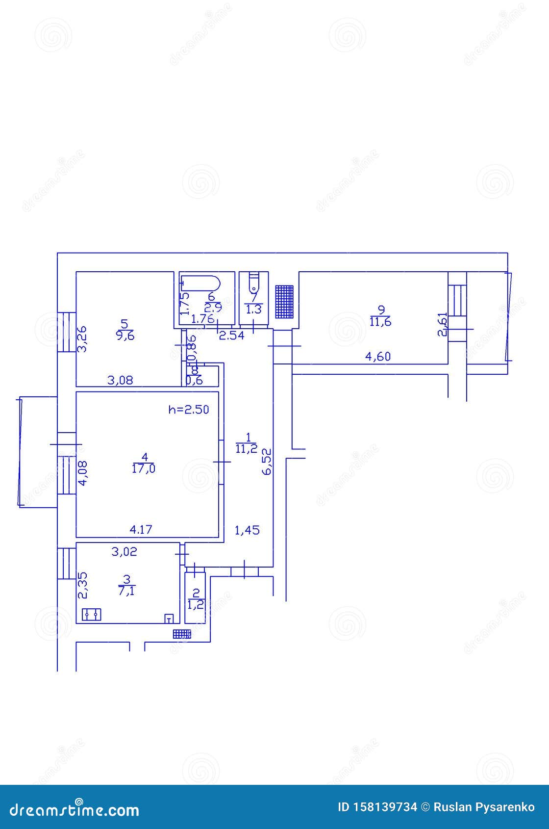Floorplan. Set of Groundfloor Blueprints. Floor Plan. Stock ...