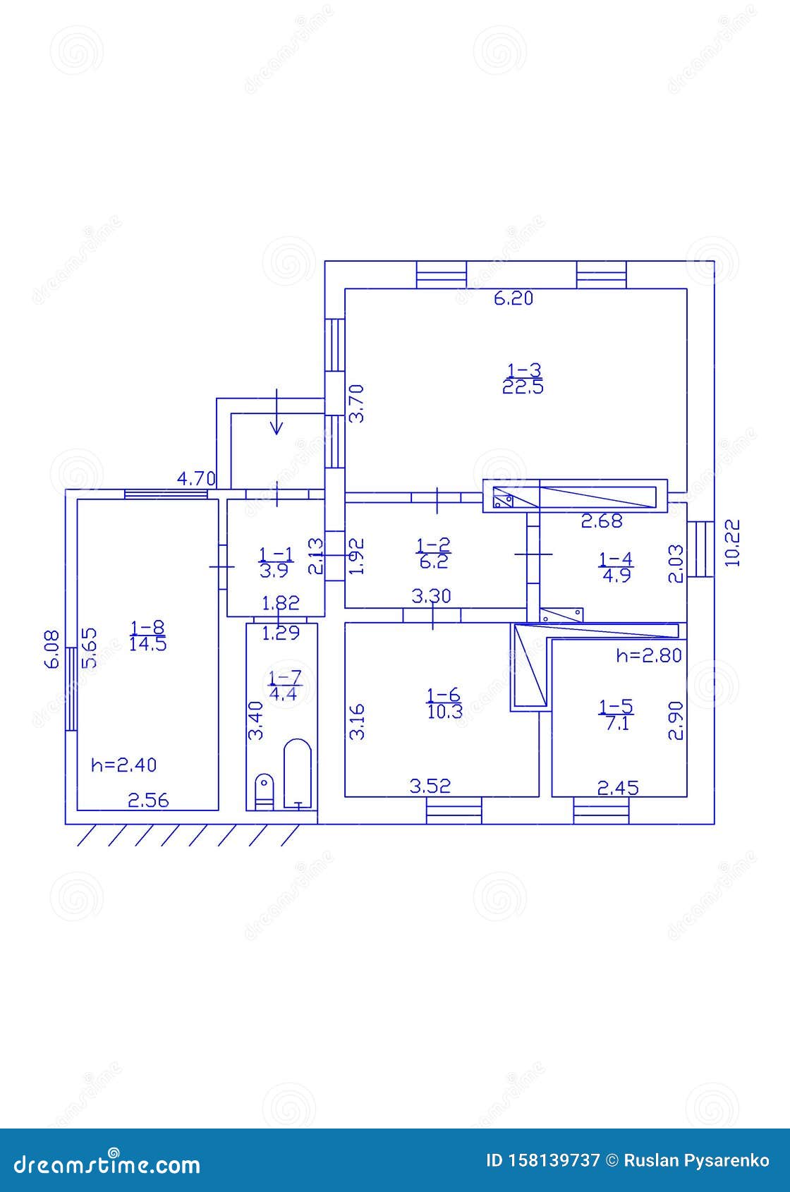 Floorplan. Set of Groundfloor Blueprints. Floor Plan. Stock ...
