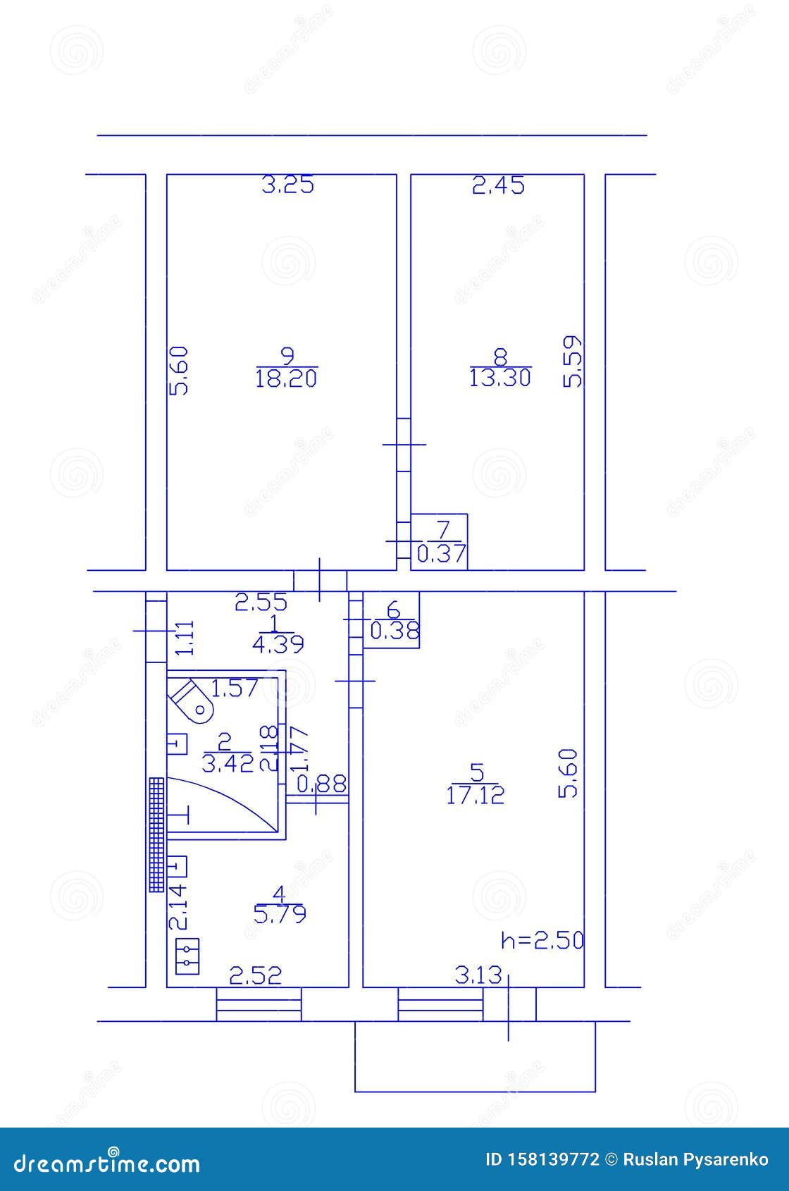 Floorplan. Set of Groundfloor Blueprints. Floor Plan. Stock ...