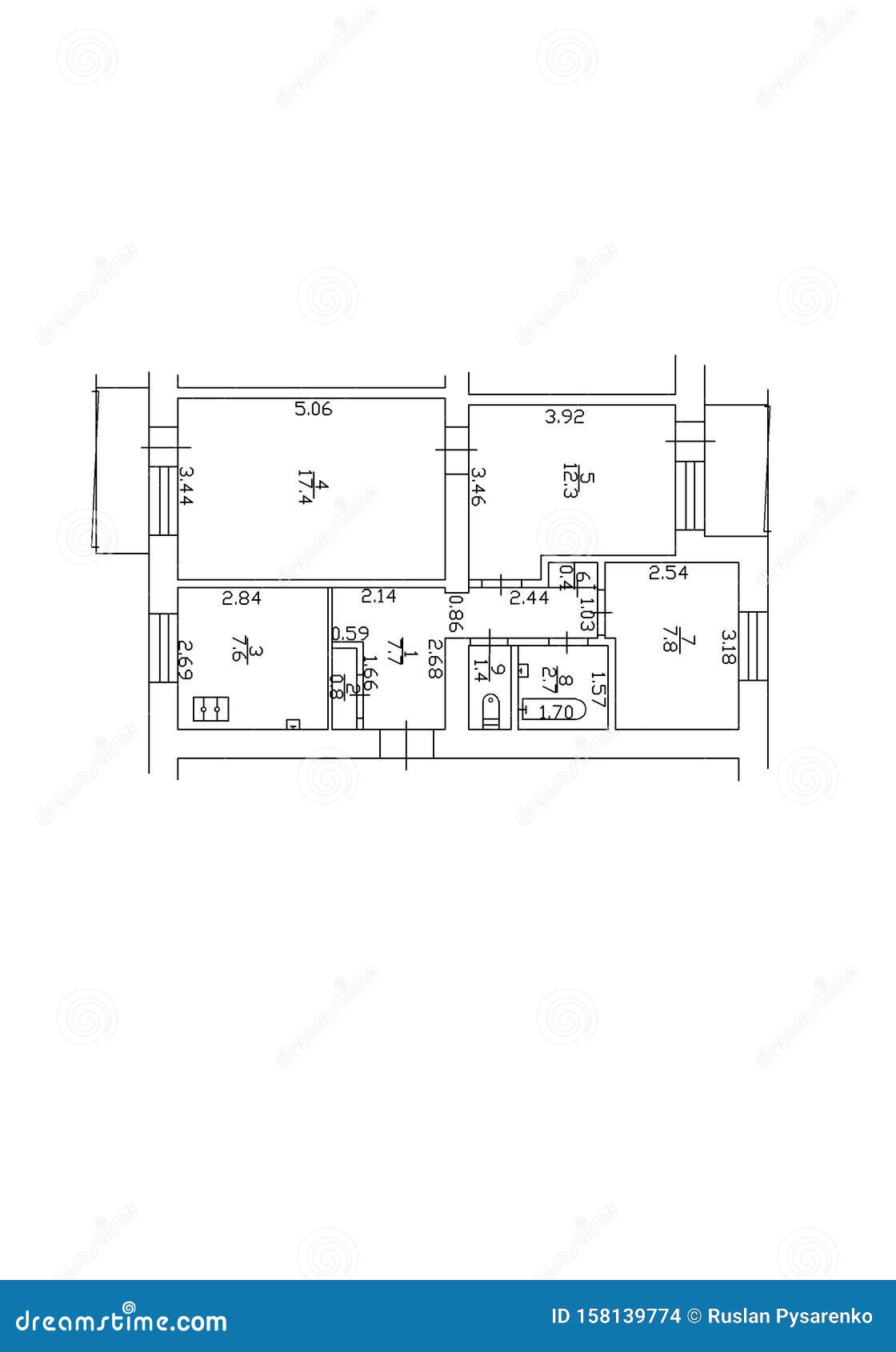 Floorplan. Set of Groundfloor Blueprints. Floor Plan. Stock ...