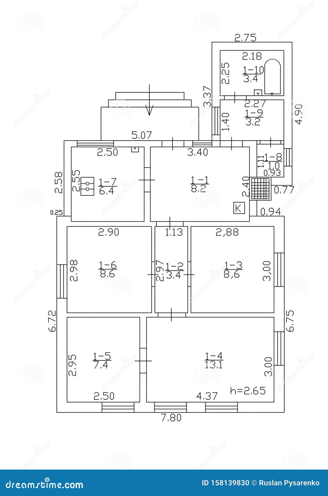 Floorplan. Set of Groundfloor Blueprints. Floor Plan. Stock ...