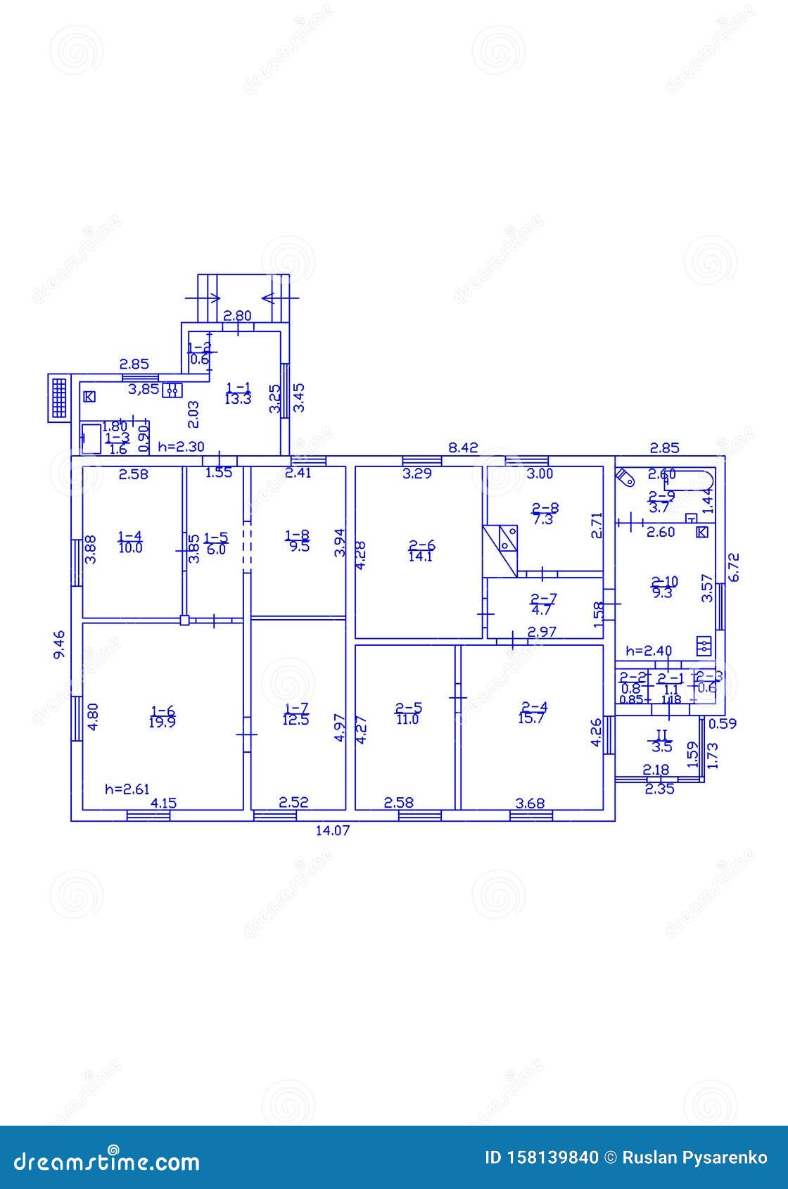 Floorplan. Set of Groundfloor Blueprints. Floor Plan. Stock ...
