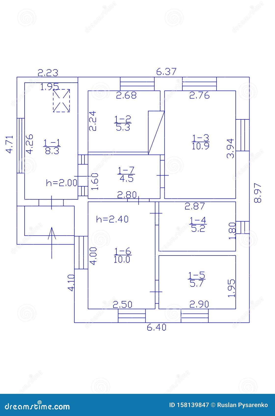 Floorplan. Set of Groundfloor Blueprints. Floor Plan. Stock ...