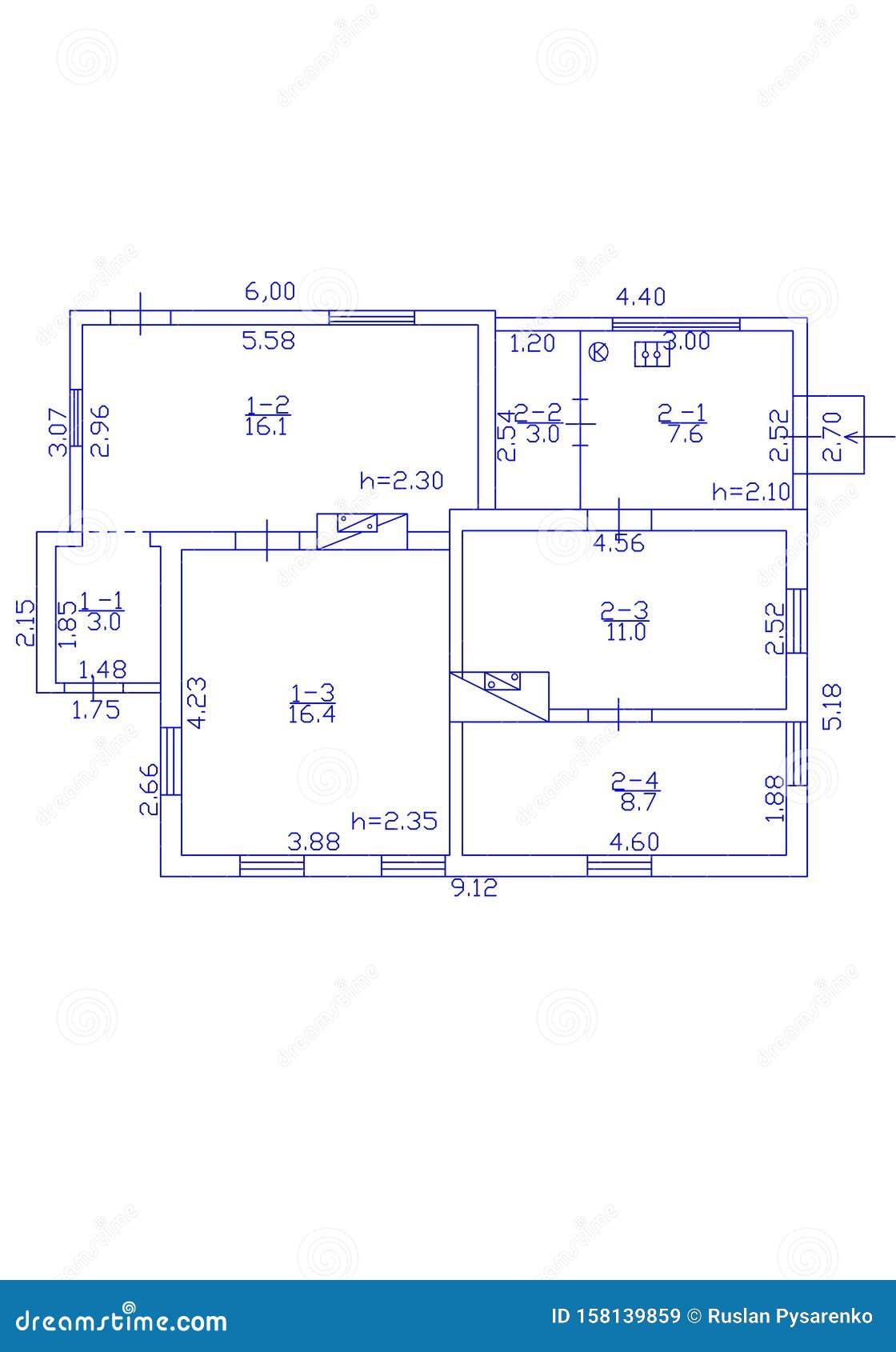 Floorplan. Set of Groundfloor Blueprints. Floor Plan. Stock ...