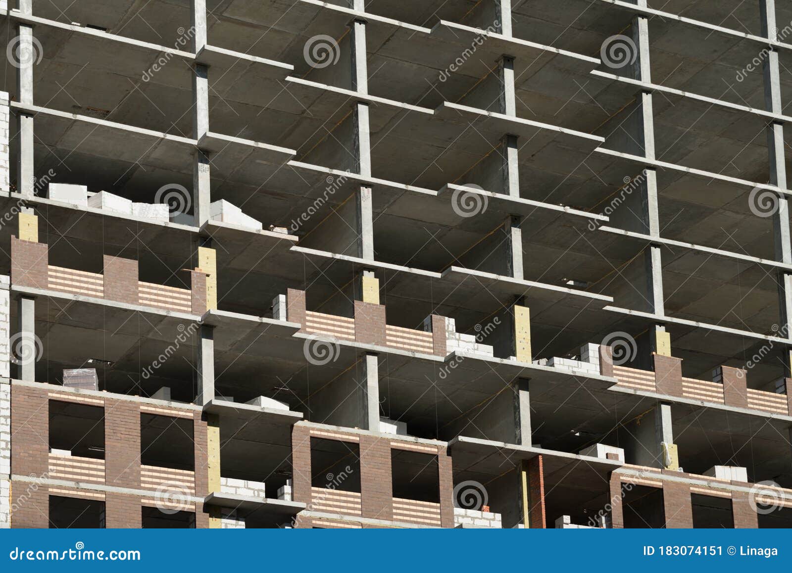 Floors of the Unfinished Building. Incomplete Construction of ...
