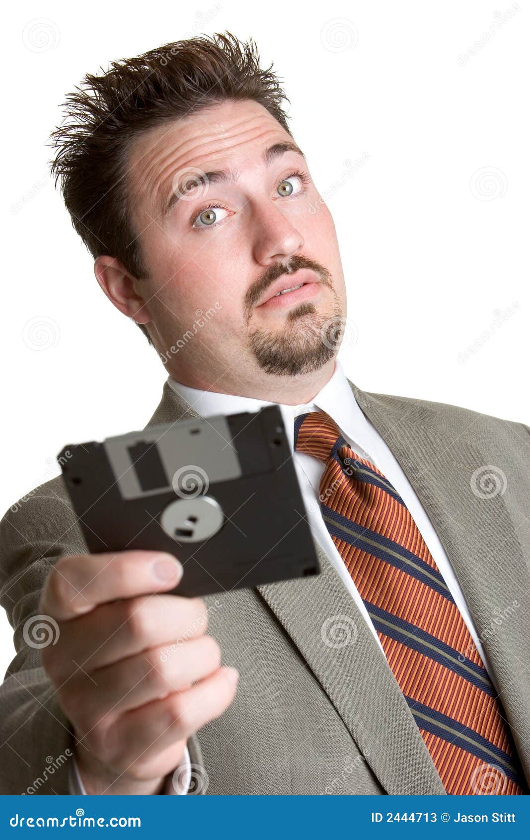 Floppy Disc Man stock image. Image of confused, disc, isolated - 2444713