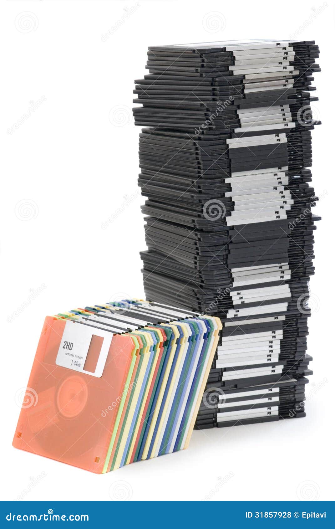 Floppy disc tower stock photo. Image of digital, disks - 31857928