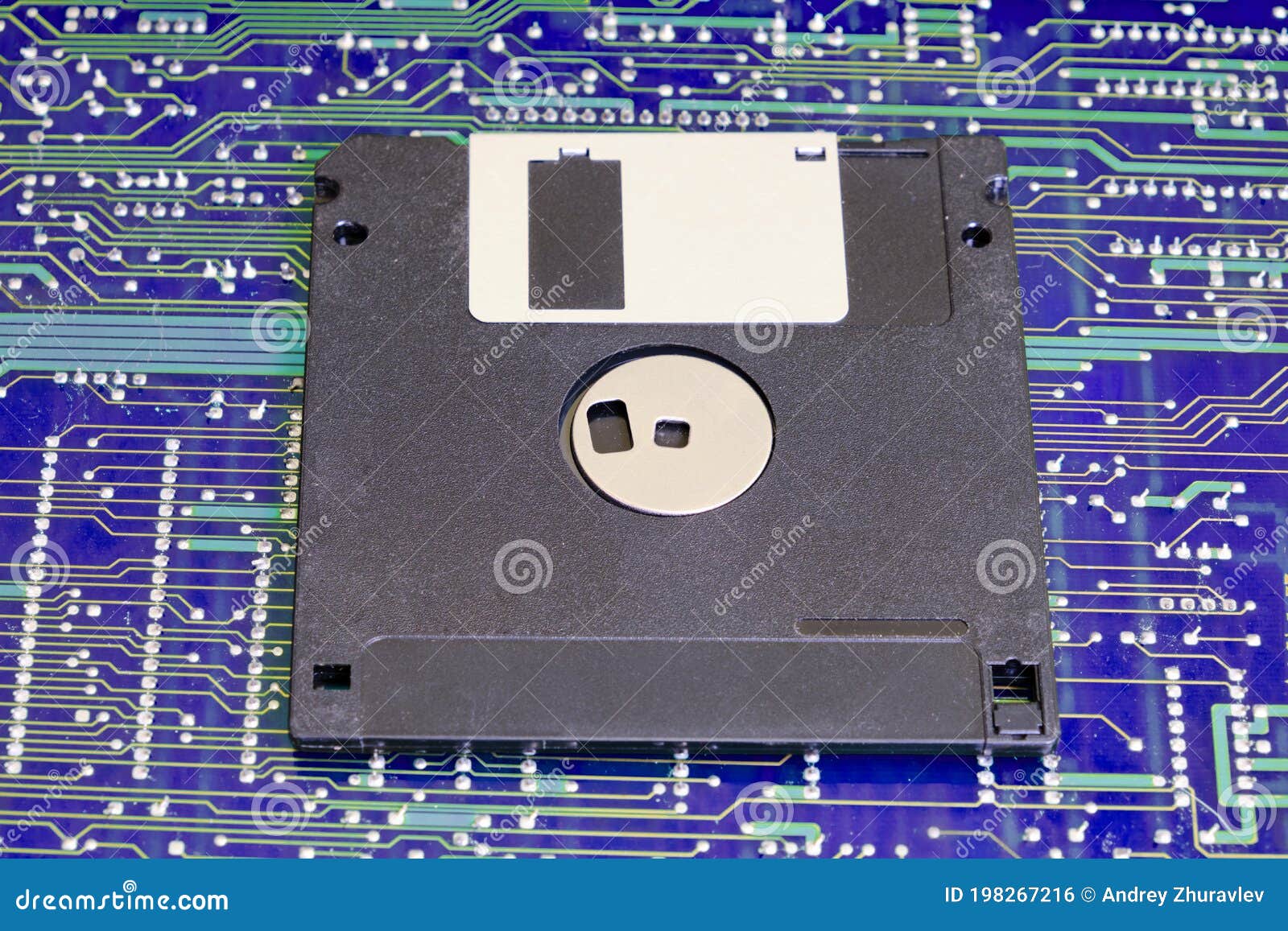 Floppy Disk Against Electronic Circuit Board Stock Photo - Image of ...