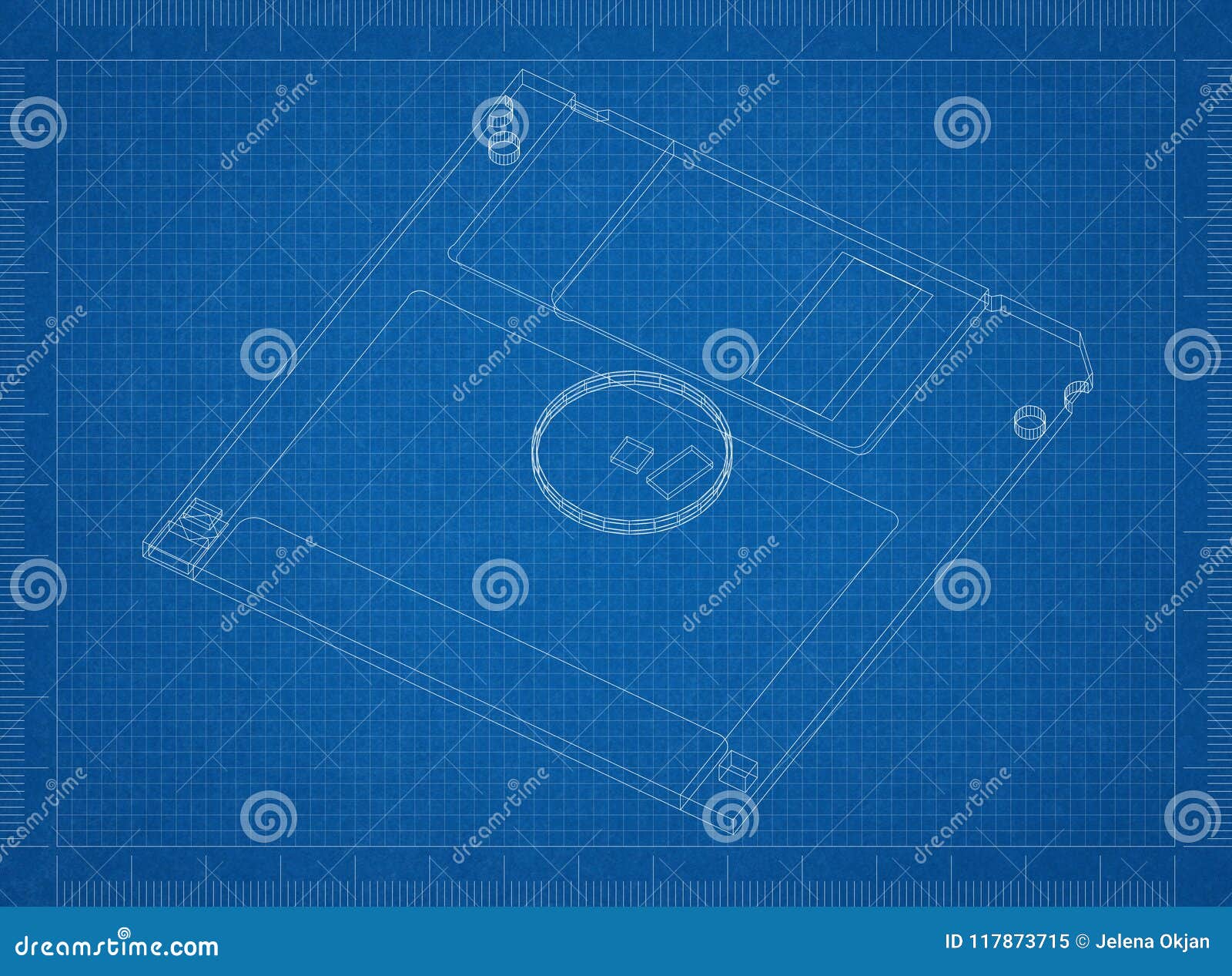 Floppy Disk Architect Blueprint Stock Illustration - Illustration of ...