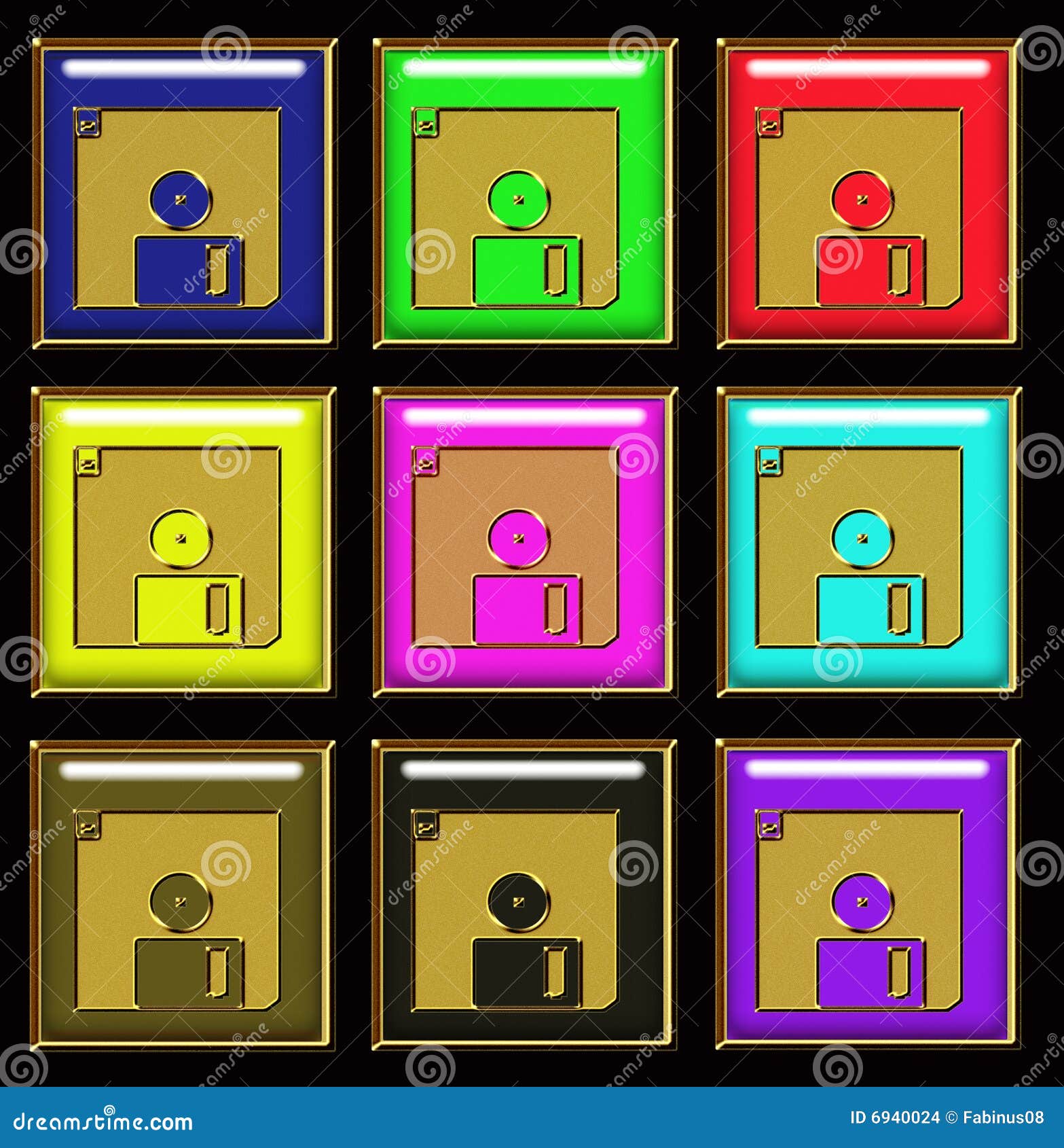 Floppy disk buttons stock illustration. Illustration of transfer - 6940024