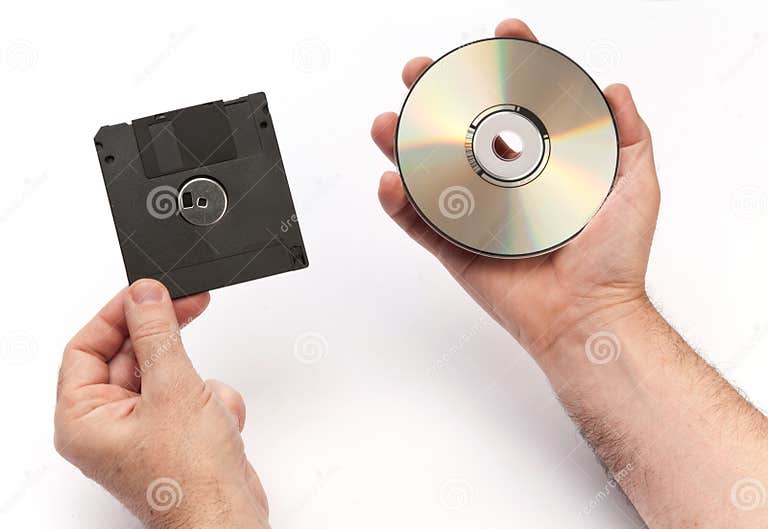 Floppy disk and CD stock image. Image of compact, finger - 22591517