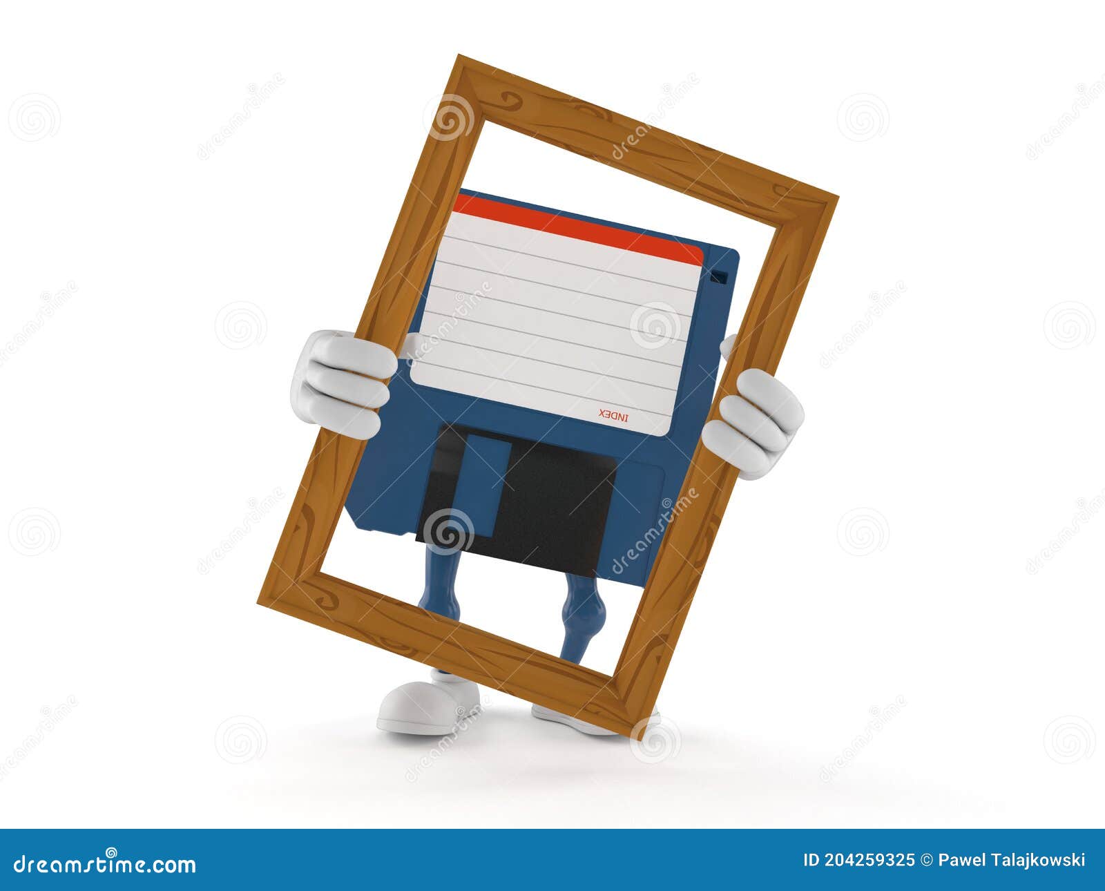 Floppy Disk Character Holding Picture Frame Stock Illustration ...