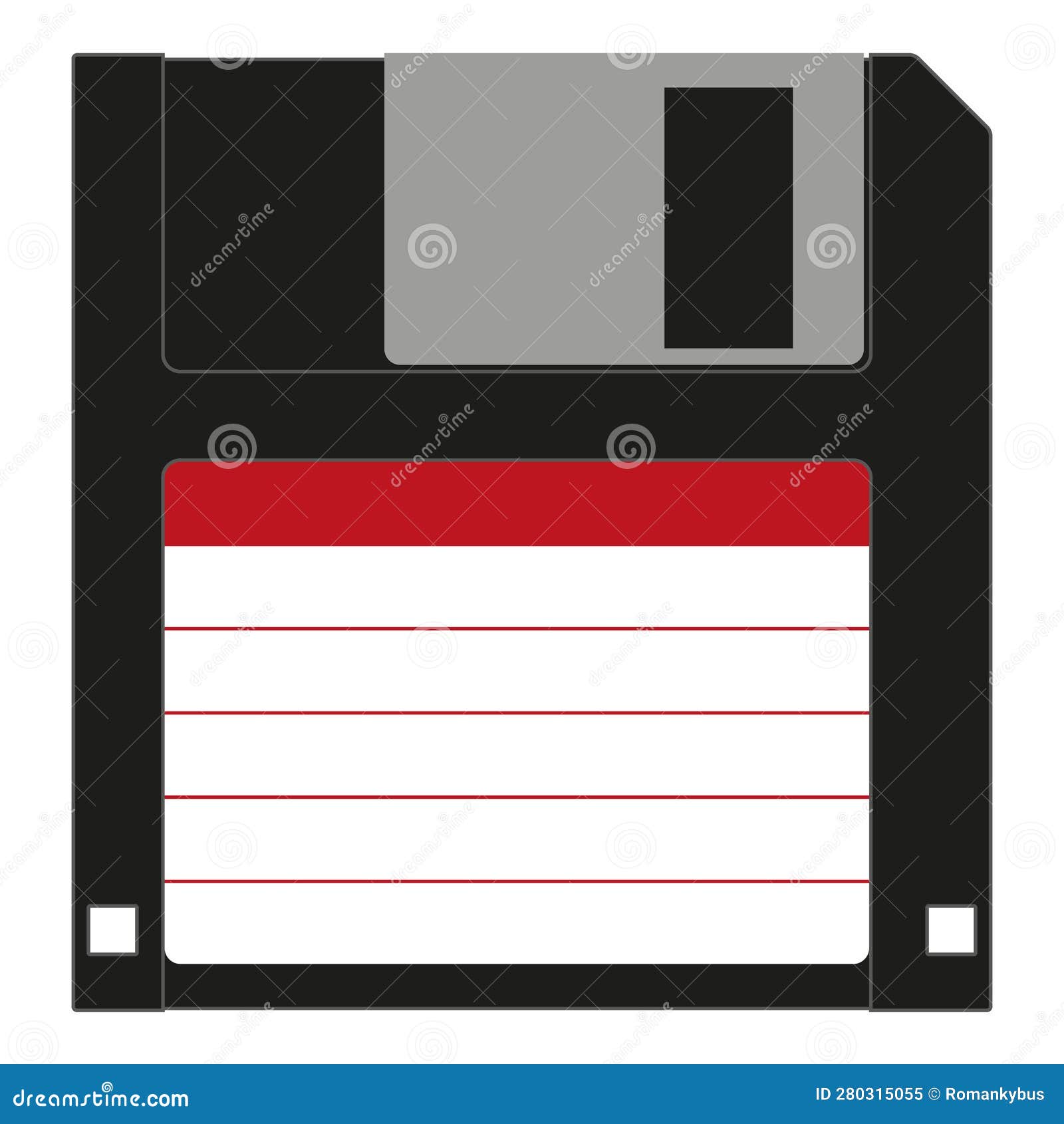 Floppy Disk - Color Vector Illustration of Floppy Diskette, White ...