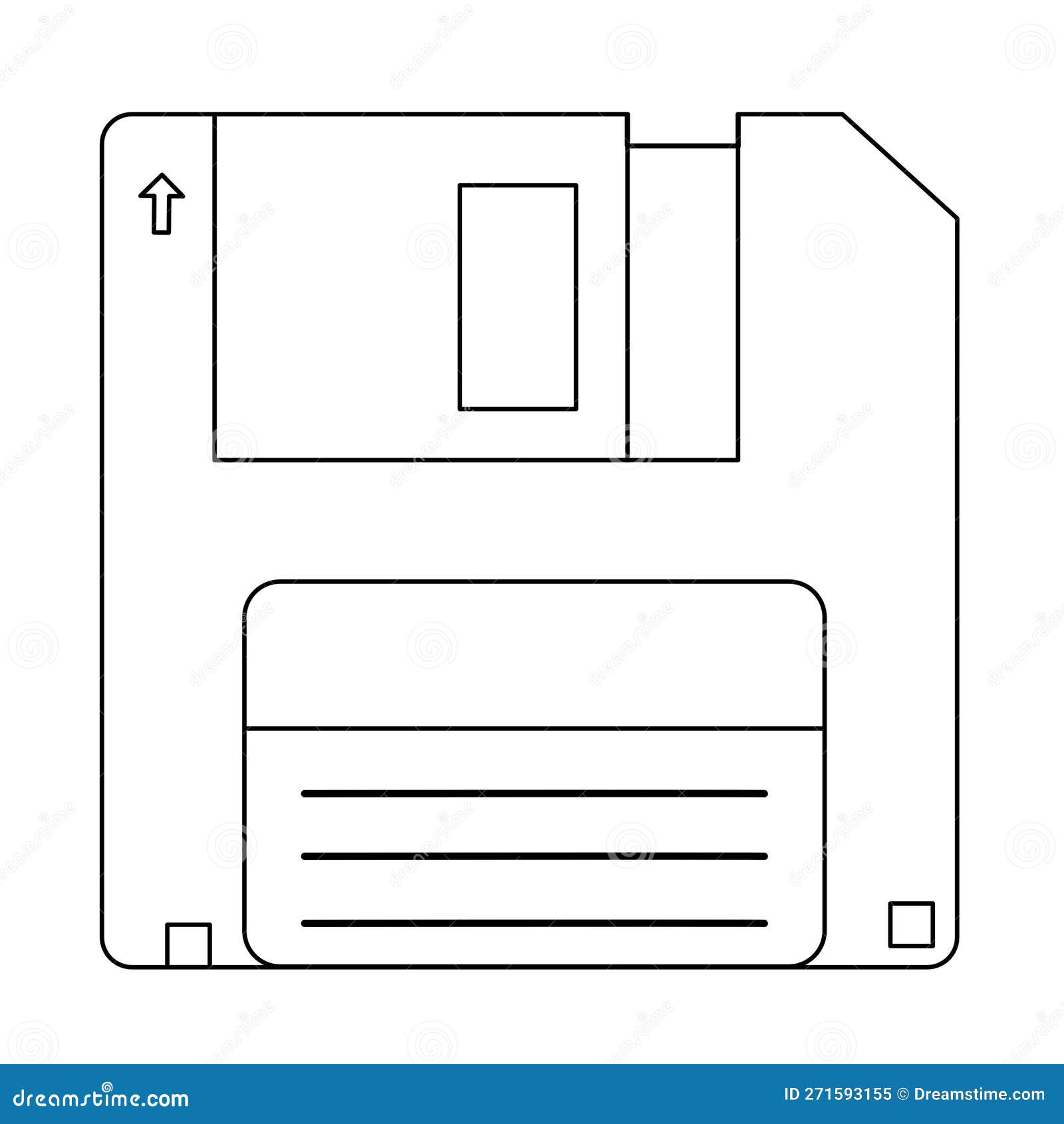 Floppy Disk or Diskette Retro Electronic Storage Device, Flat Vector ...