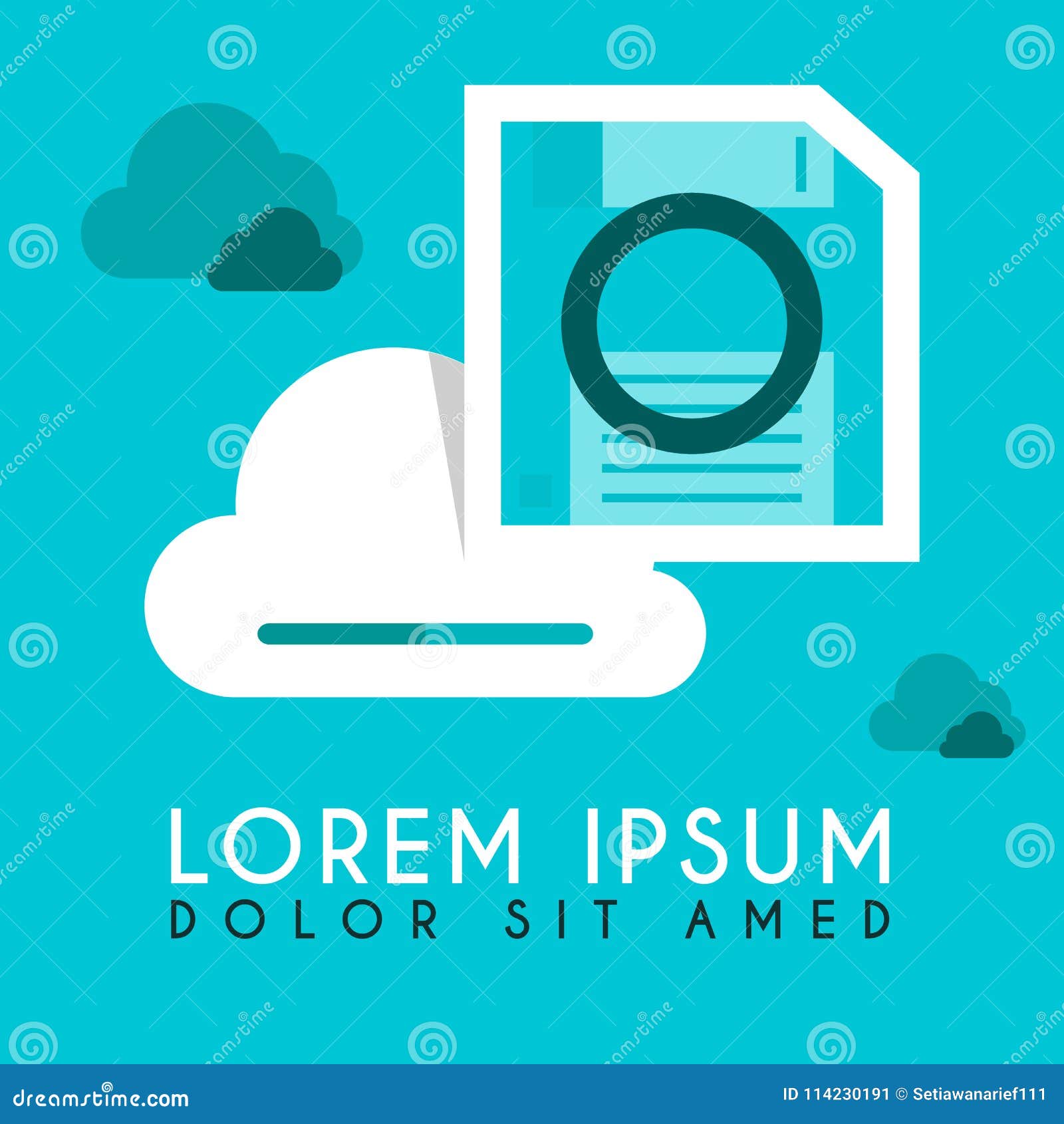 Floppy Disk Drive White Could O Initial and Illustration Logo Design ...