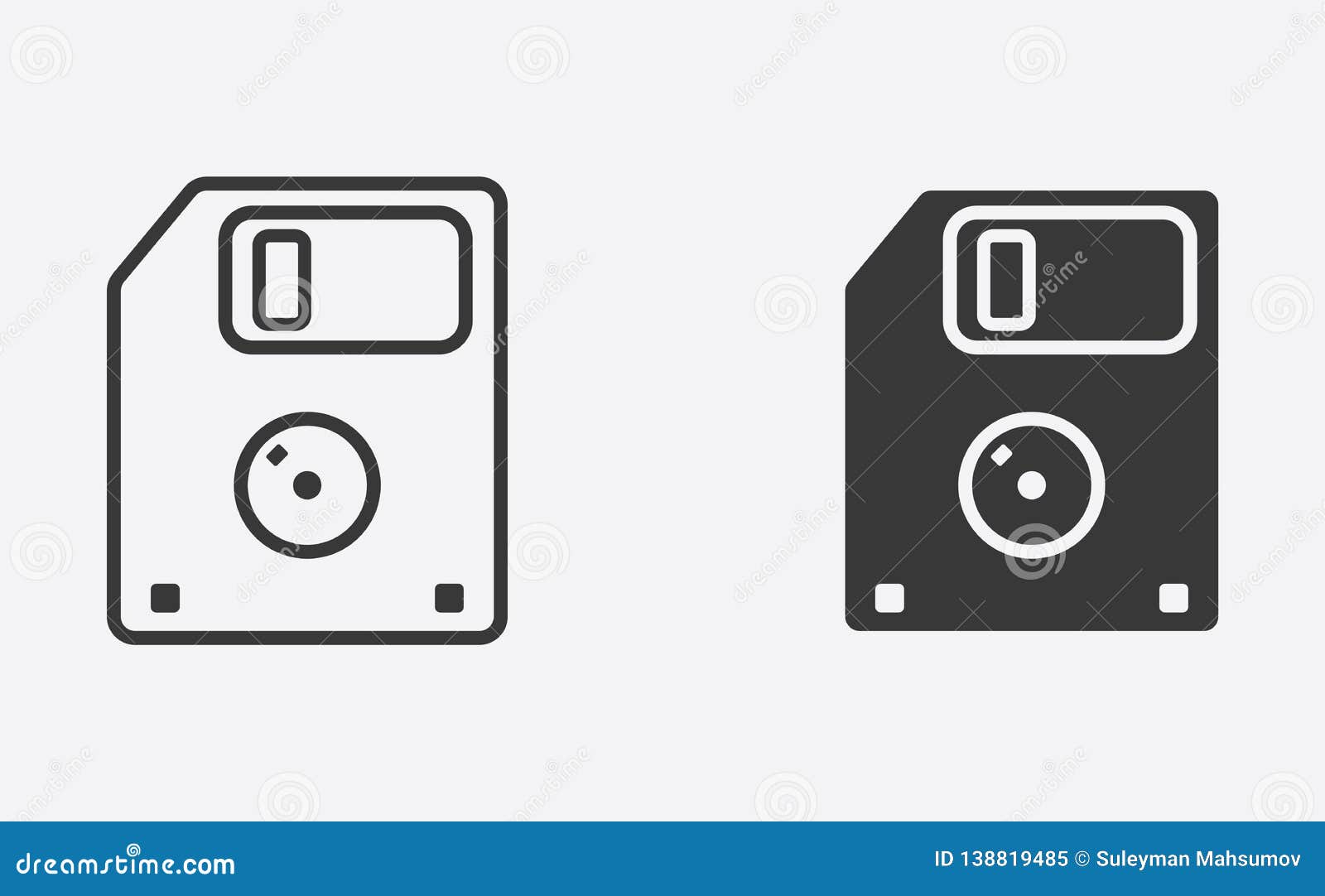 Floppy Disk Filled and Outline Vector Icon Sign Symbol Stock Vector ...