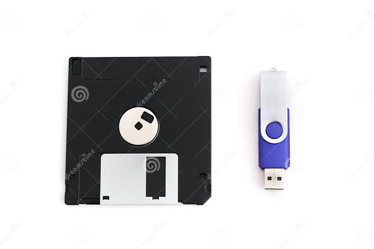 Floppy Disk & Flash Drive Stock Image - Image of memory, computer: 8559293