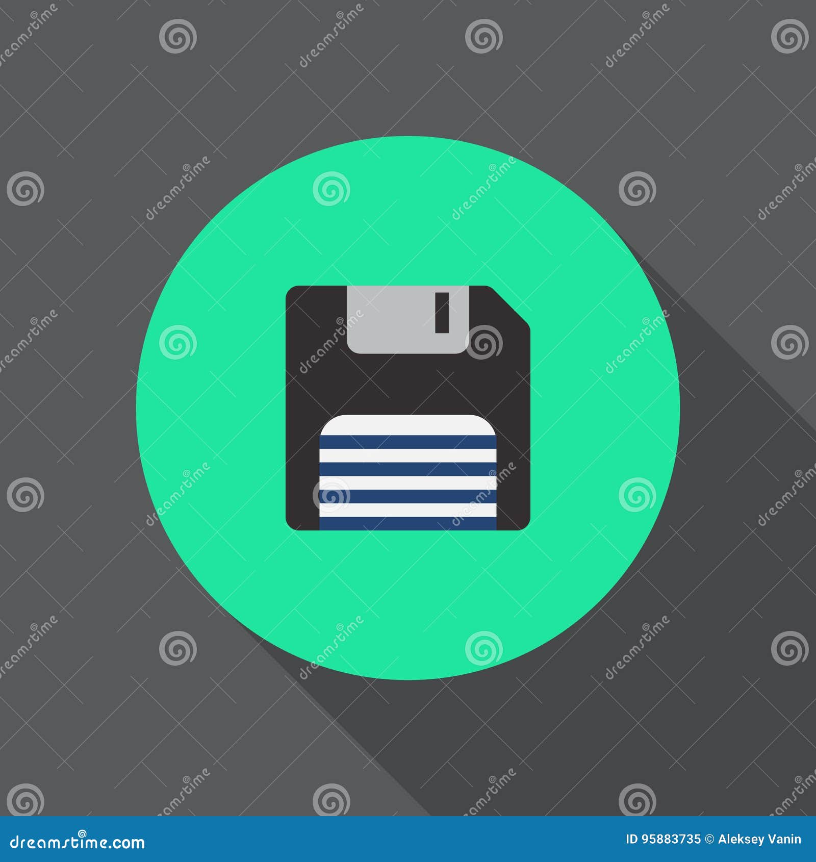 Floppy Disk Flat Icon. Round Colorful Button, Save, Diskette Circular Vector Sign, Logo ...