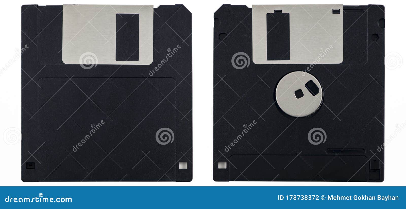 Floppy Disk with Front and Back Sides, Isolated on White Background ... Floppy Disk with Front and Back Sides, Isolated on White Background ...