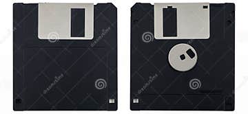 Floppy Disk with Front and Back Sides, Isolated on White Background ...