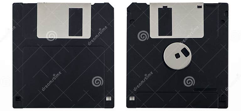 Floppy Disk with Front and Back Sides, Isolated on White Background ...