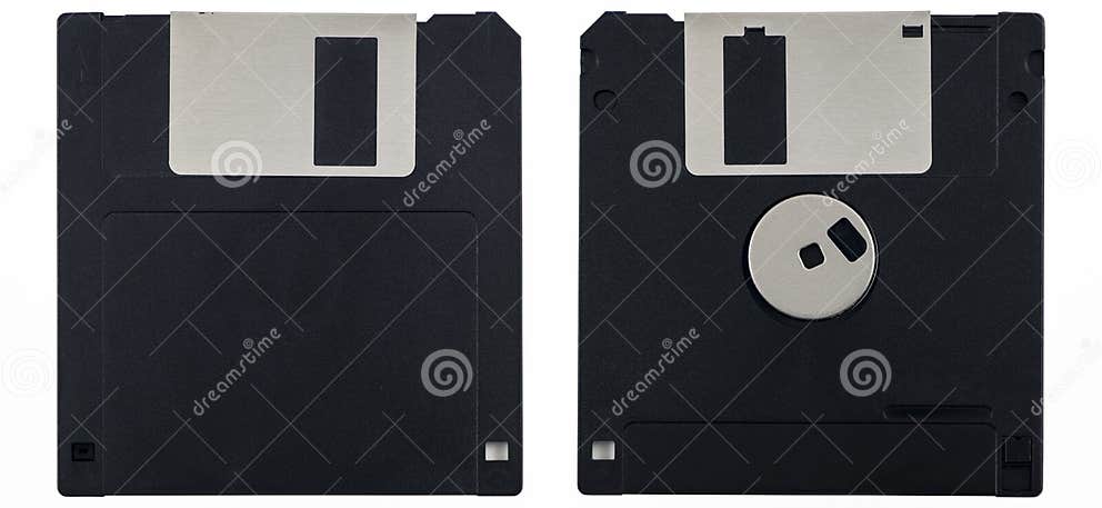 Floppy Disk with Front and Back Sides, Isolated on White Background ...