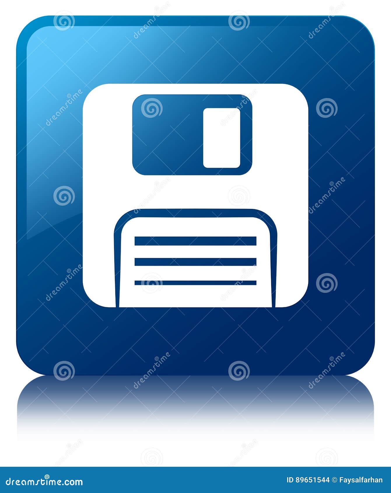 Floppy Disk Icon Blue Square Button Stock Illustration - Illustration ...