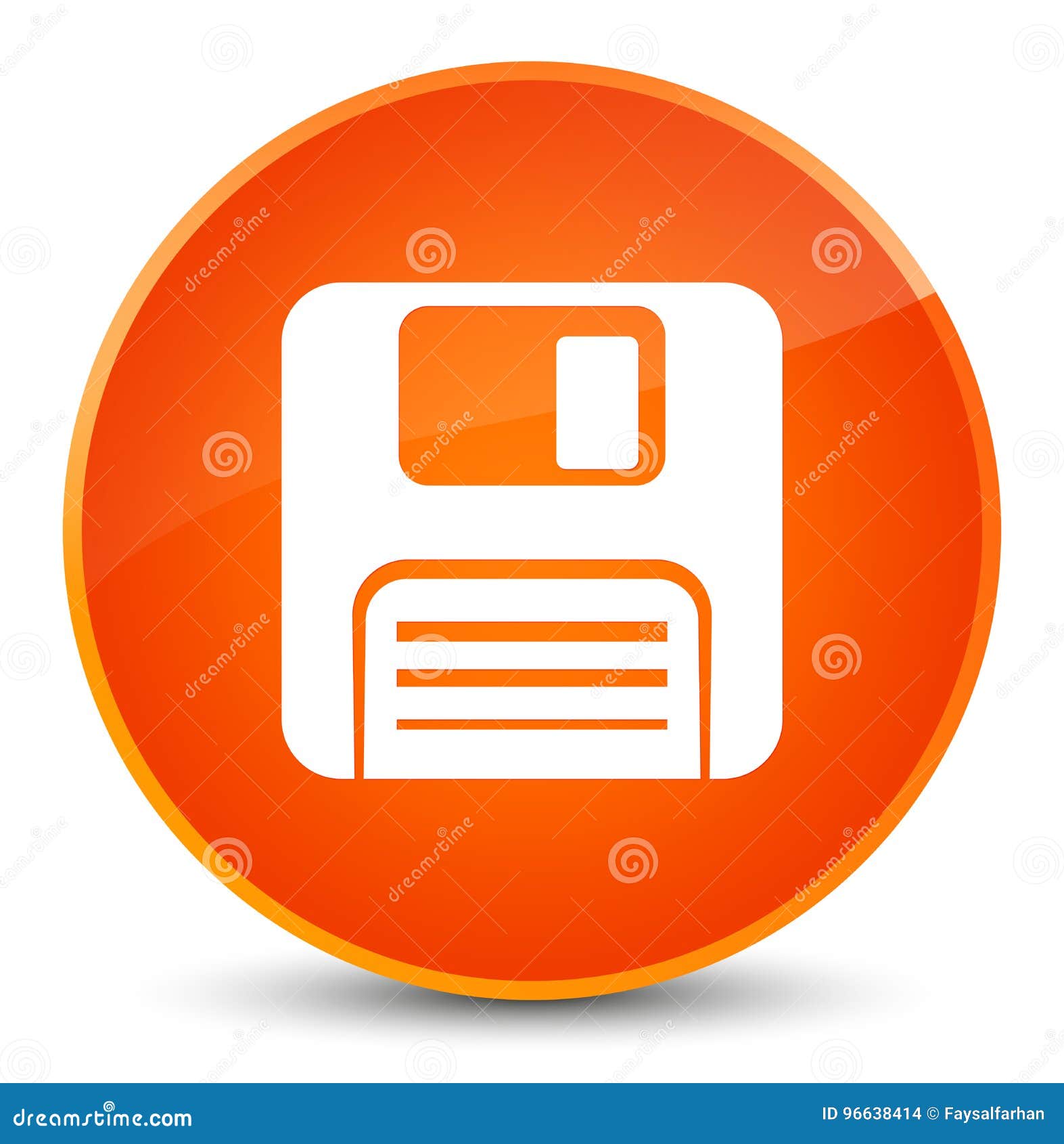 Floppy Disk Icon Elegant Orange Round Button Stock Illustration ...