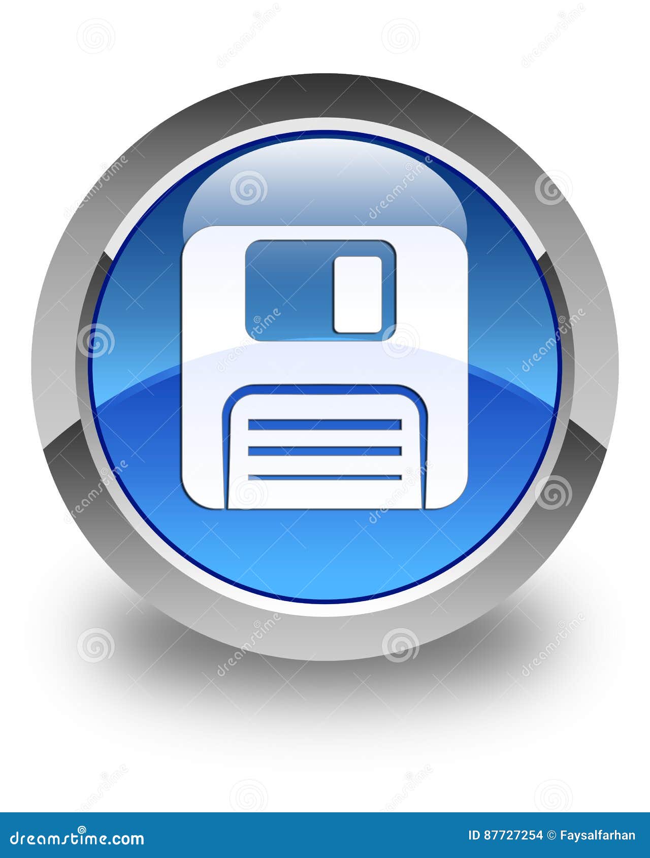 Floppy Disk Icon Glossy Blue Round Button Stock Illustration ...
