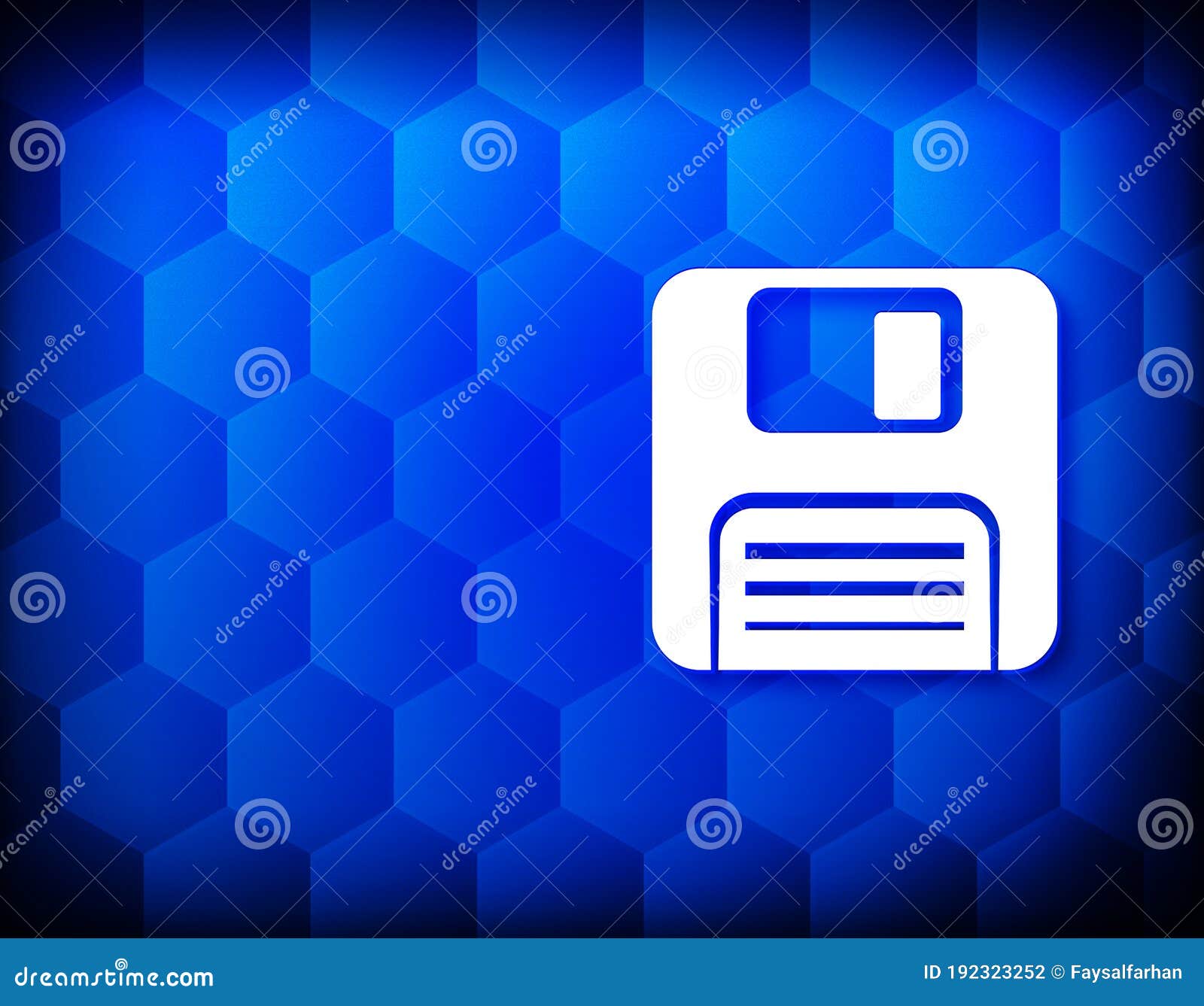 Floppy Disk Icon Hexagon Creative Abstract Blue Background Seamless ...
