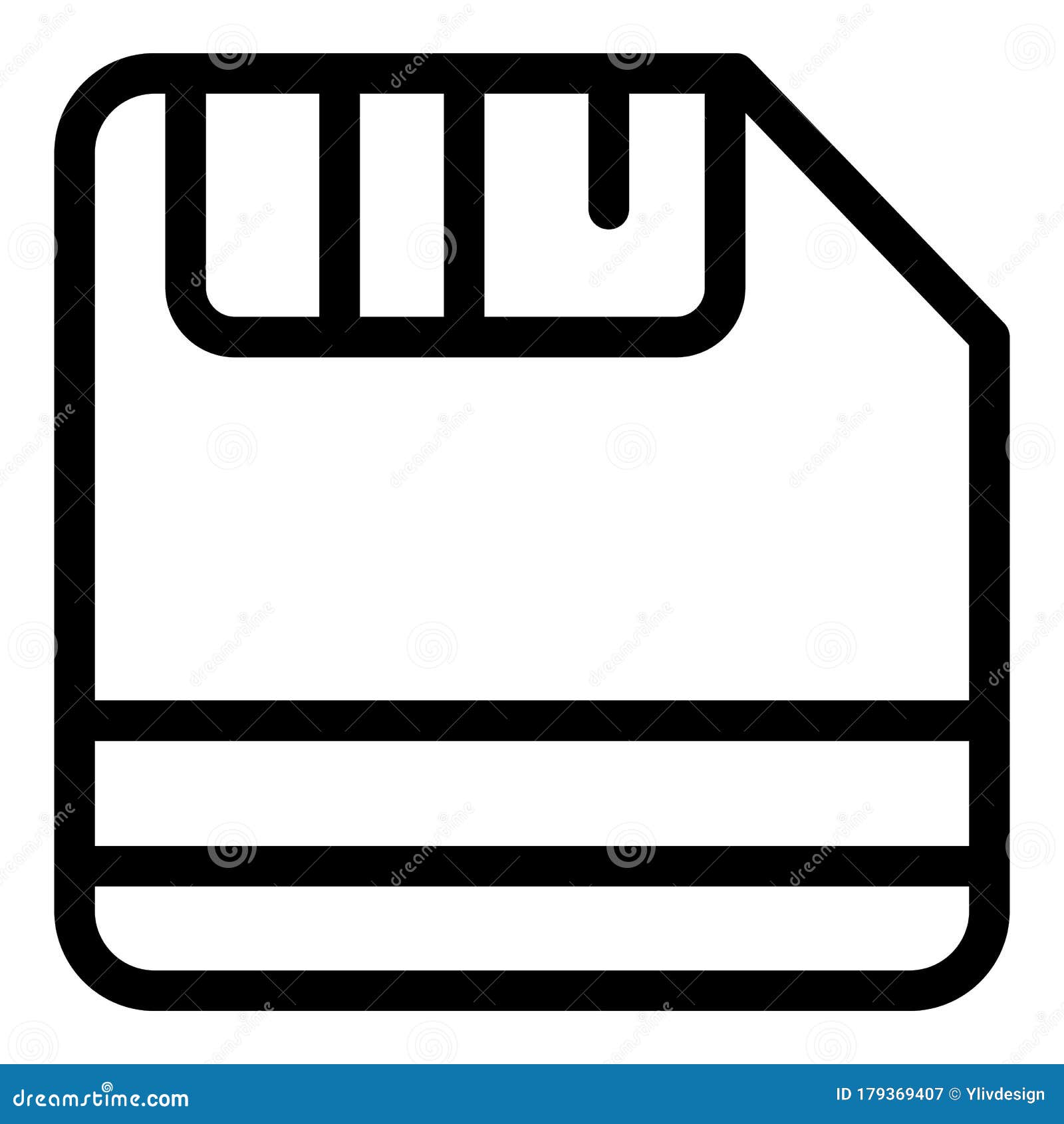 Floppy Disk Icon, Outline Style Stock Vector - Illustration of label ...