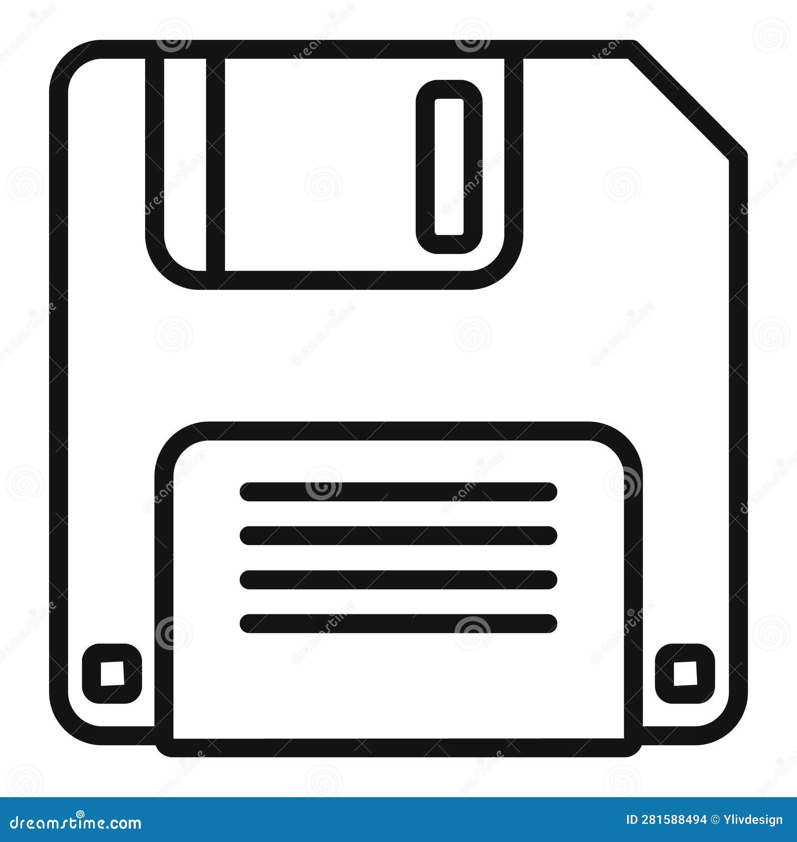 Floppy Disk Icon Outline Vector. Interface Button Stock Illustration ...