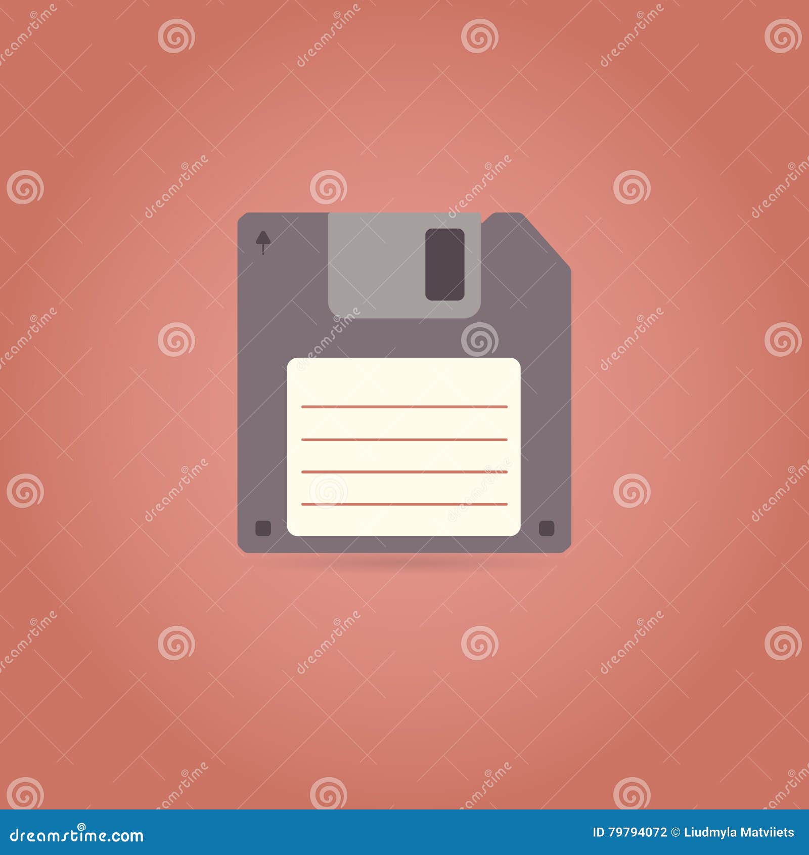 Floppy Disk Icon in Retro Style. Stock Illustration - Illustration of ...