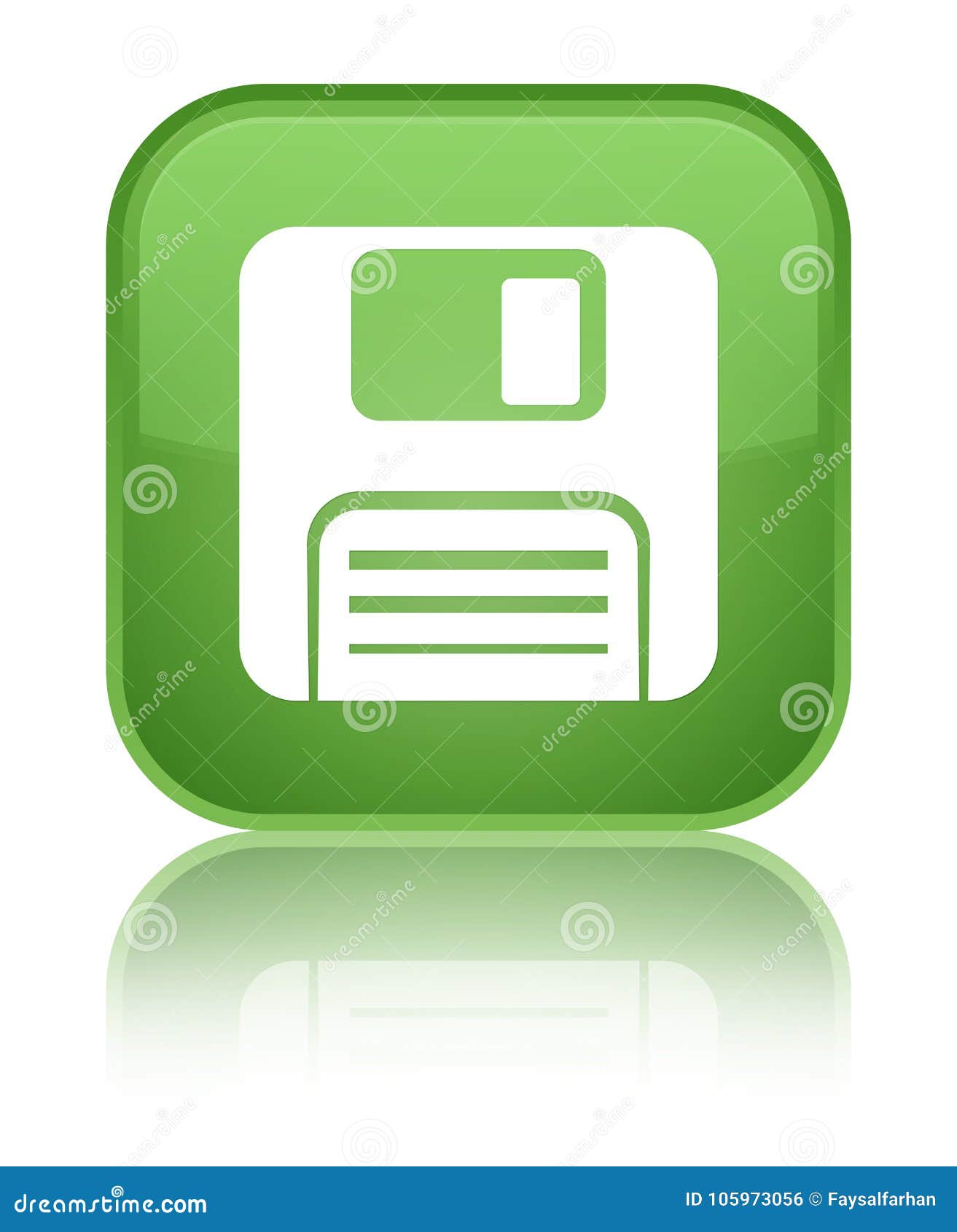 Floppy Disk Icon Special Soft Green Square Button Stock Illustration ...