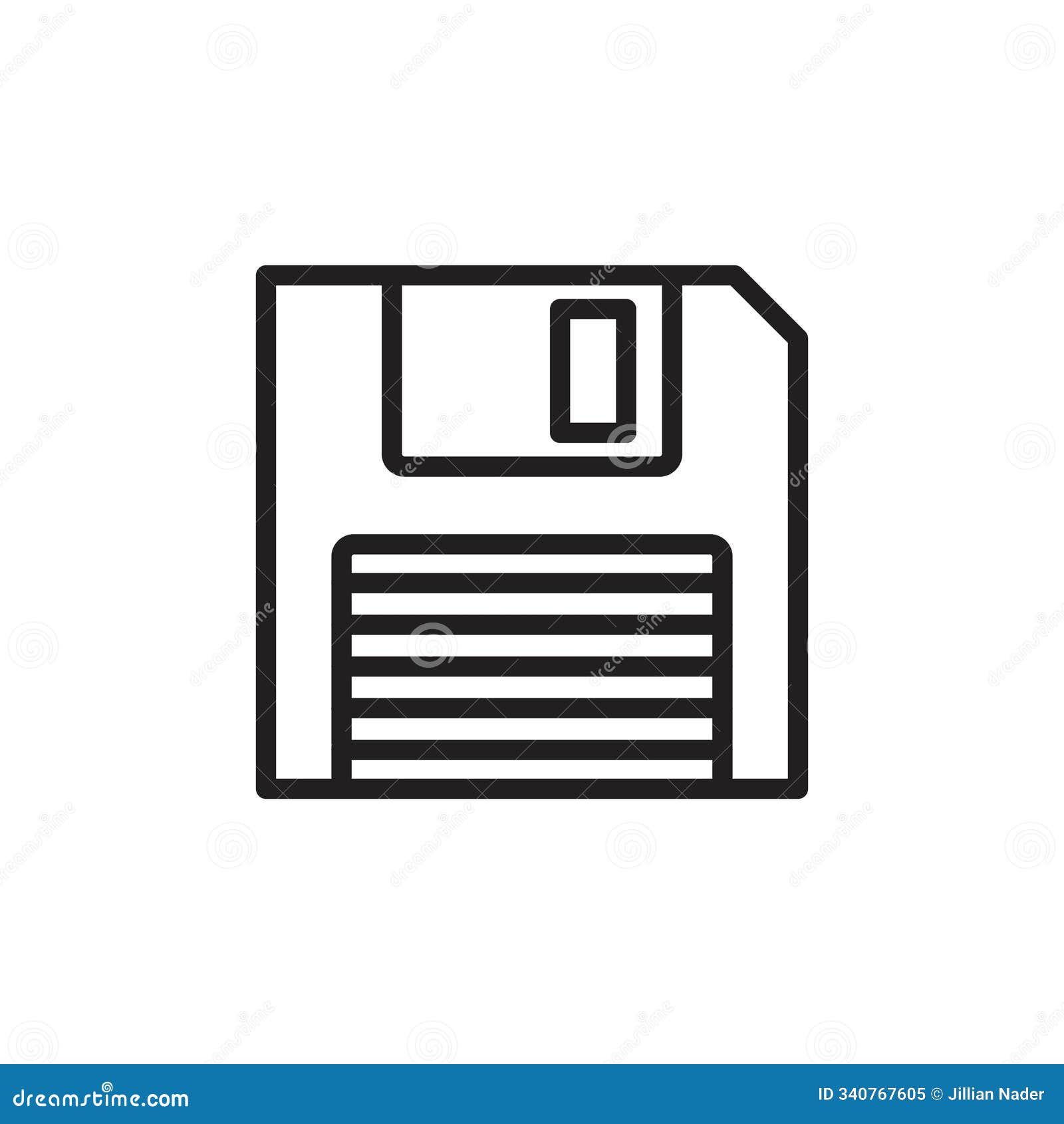 Floppy Disk Icon Thin Line Flat Illustration Stock Illustration ...