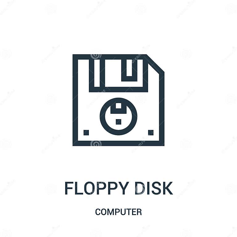 Floppy Disk Icon Vector from Computer Collection. Thin Line Floppy Disk ...